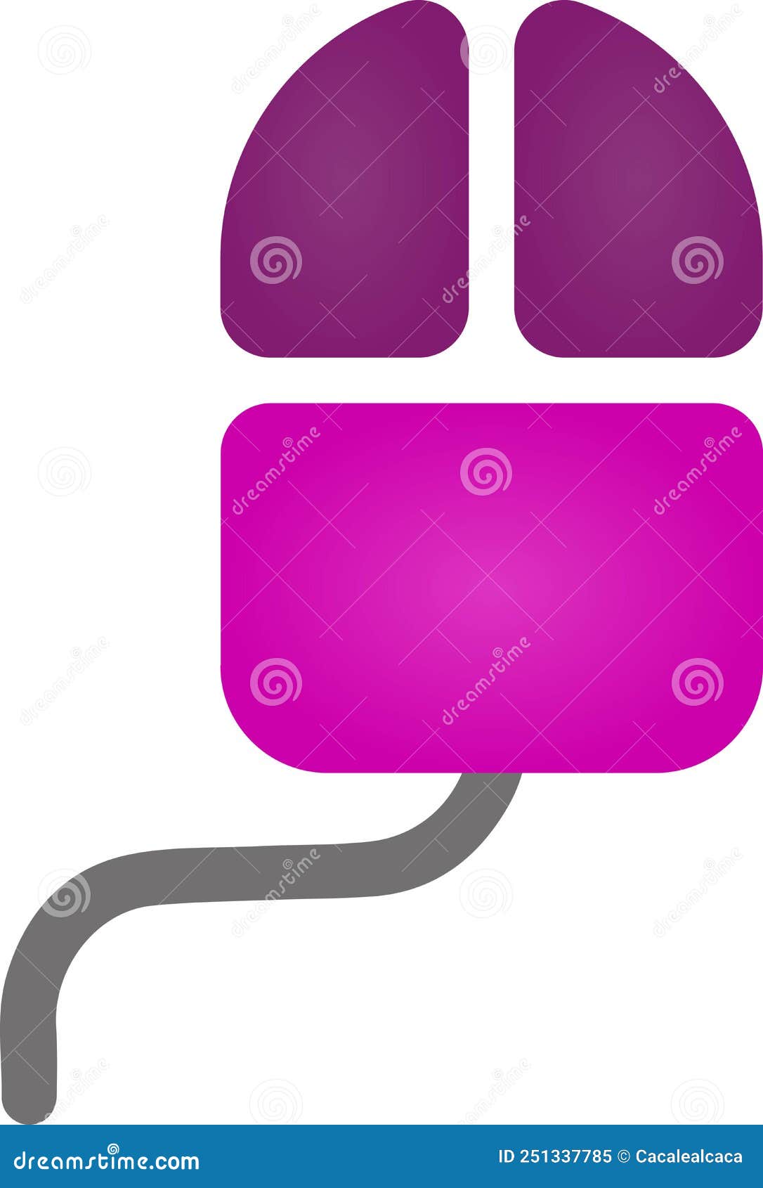 The Drawing of a Clicked Pink Computer Mouse, a Hardware Input Device ...