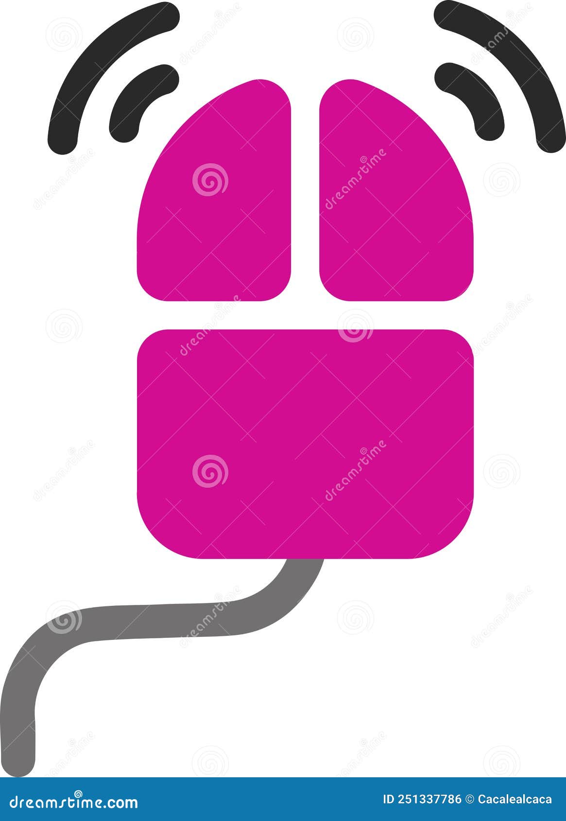 The Drawing of a Clicked Pink Computer Mouse, a Hardware Input Device ...