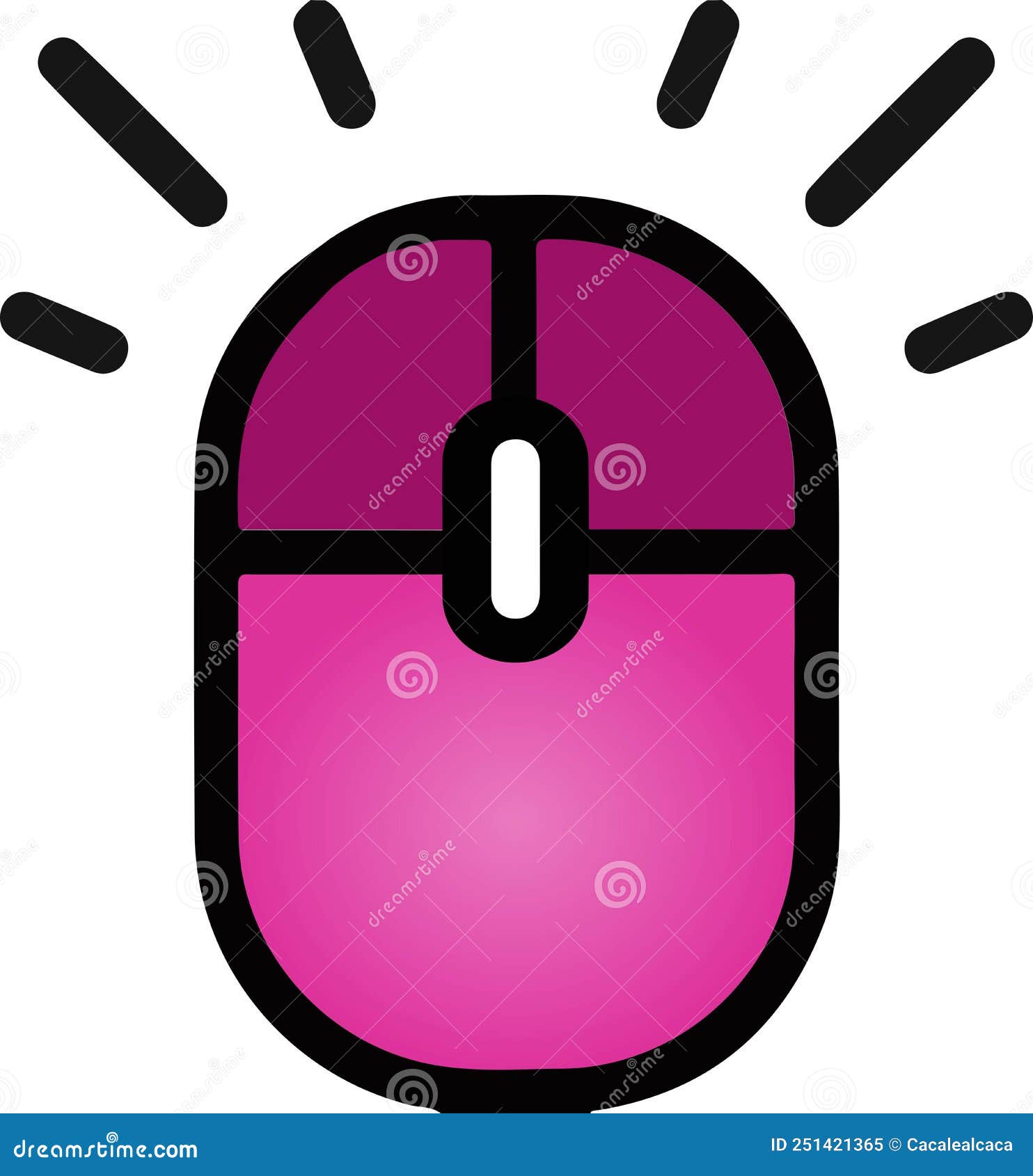 The Drawing of a Clicked Pink Computer Mouse, a Hardware Input Device ...