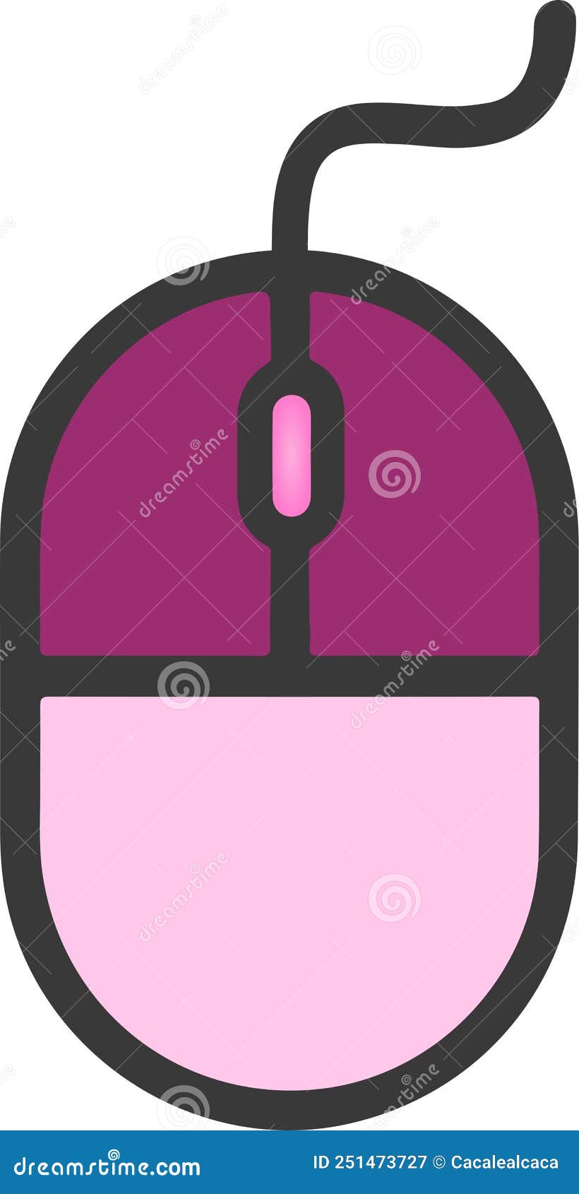 The Drawing of a Clicked Pink Computer Mouse, a Hardware Input Device ...
