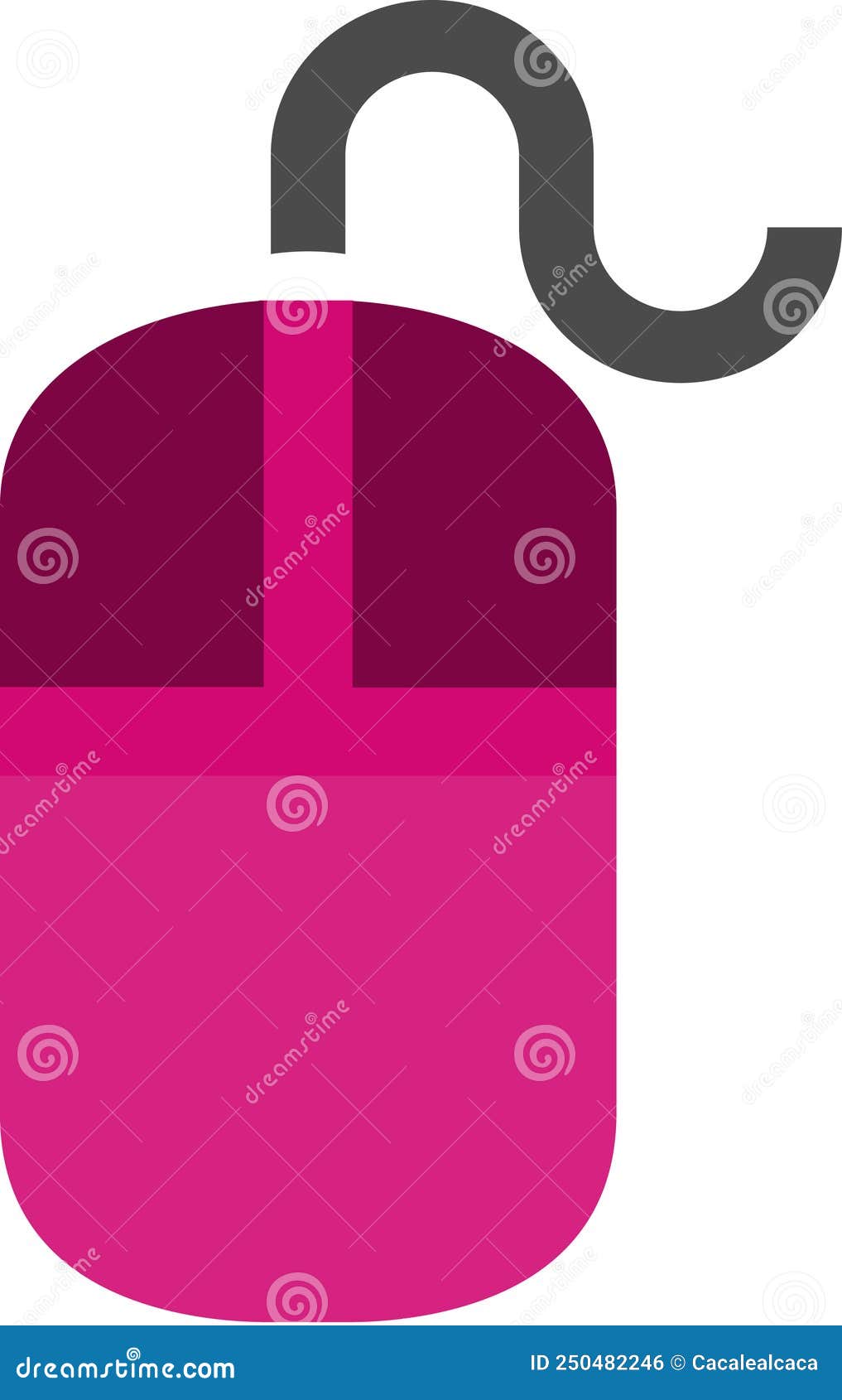 The Drawing of a Clicked Pink Computer Mouse, a Small Hardware Input ...