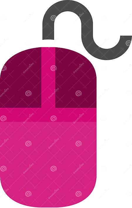 The Drawing of a Clicked Pink Computer Mouse, a Small Hardware Input ...
