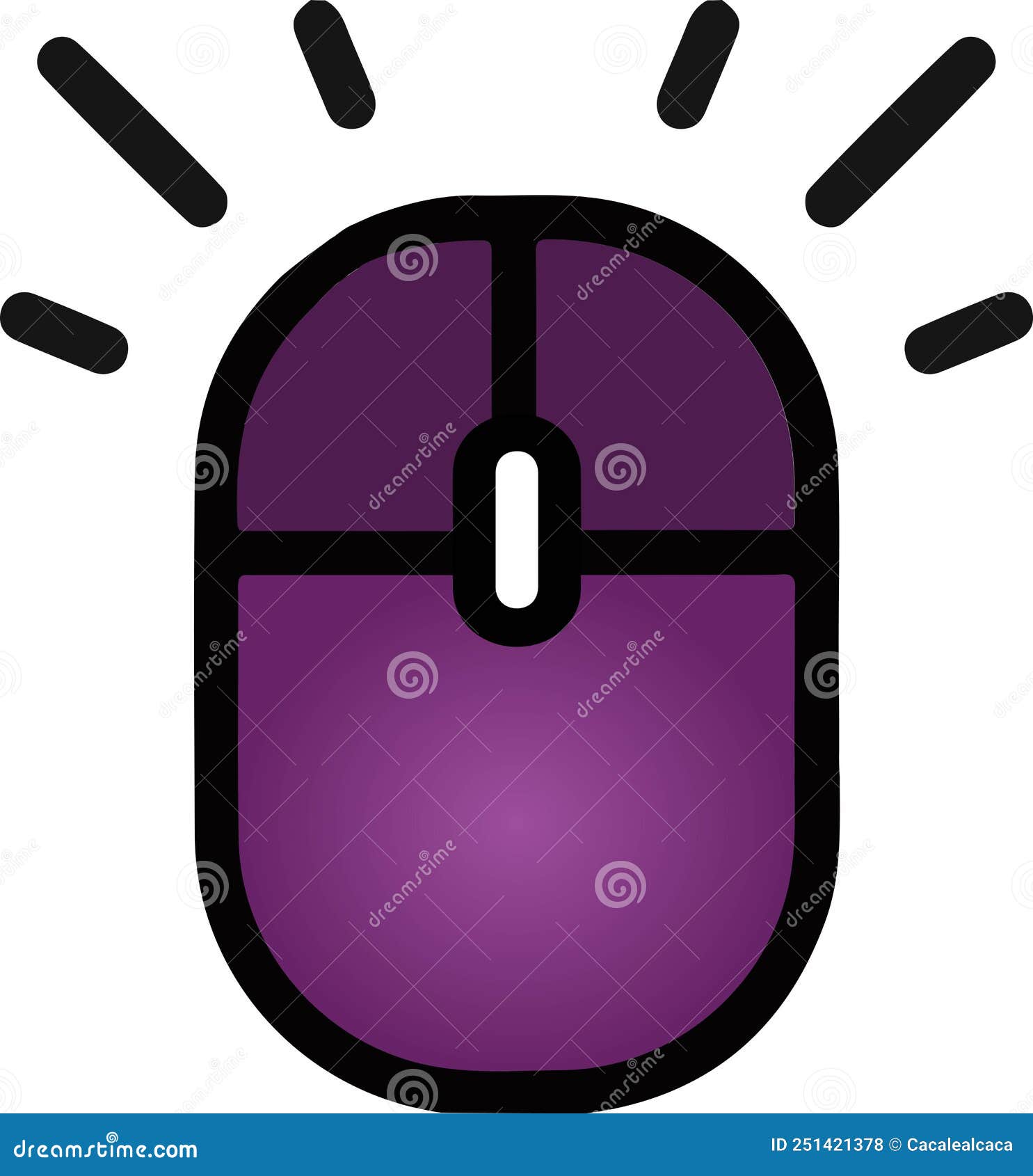 The Drawing of a Clicked Purple Computer Mouse, a Hardware Input Device ...