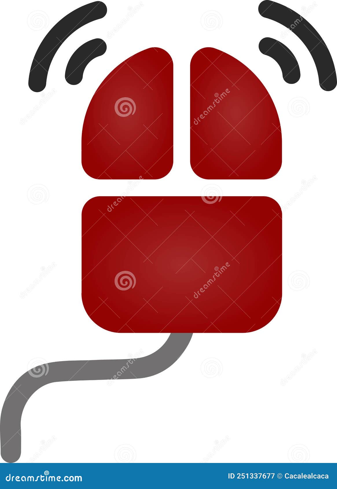 The Drawing of a Clicked Red Computer Mouse, a Hardware Input Device ...