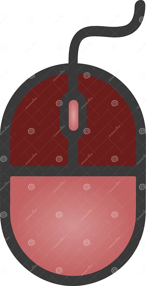 The Drawing of a Clicked Red Computer Mouse, a Hardware Input Device ...