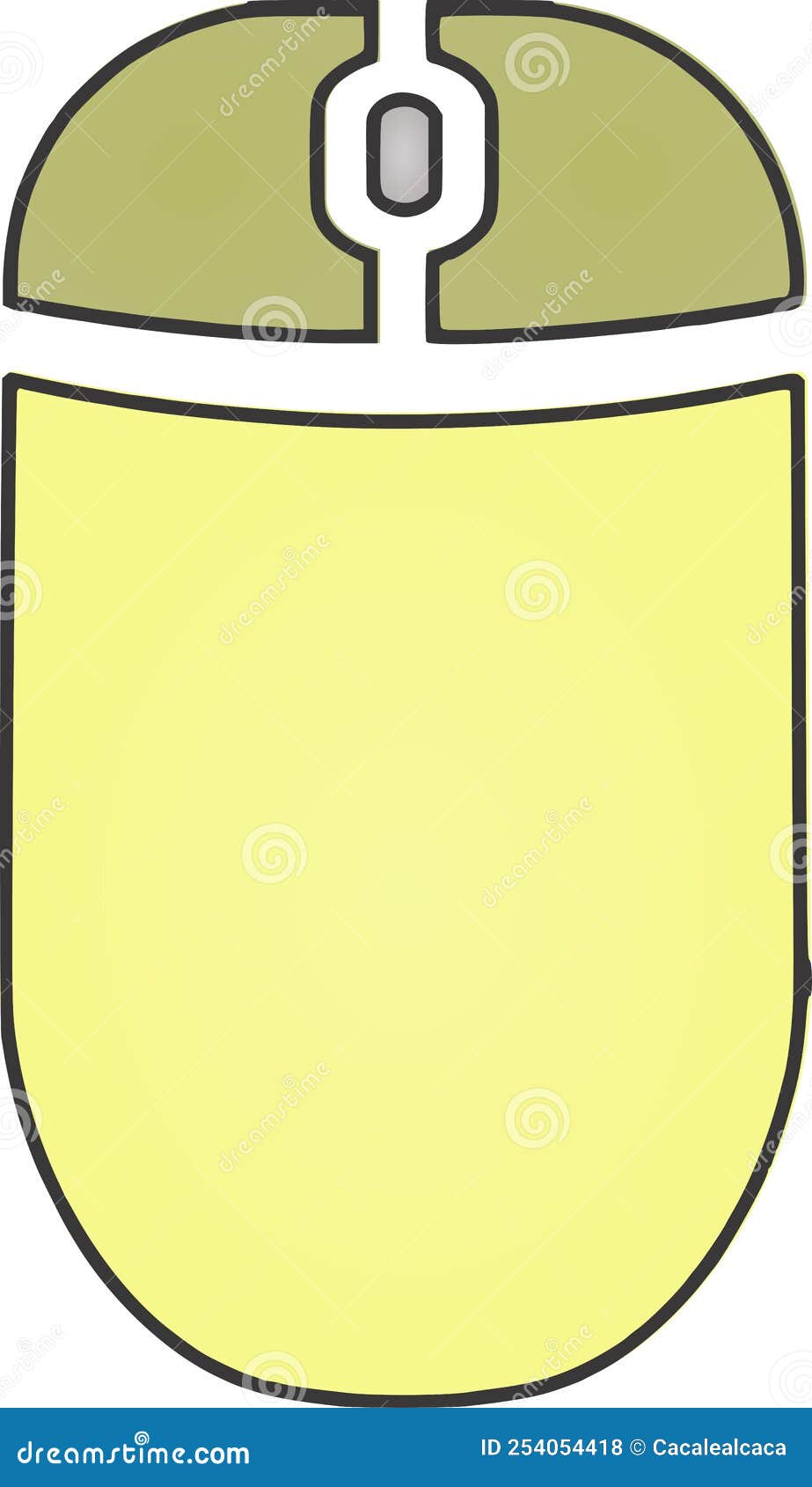 The Drawing of a Clicked Yellow Computer Mouse, a Small Hardware Input ...