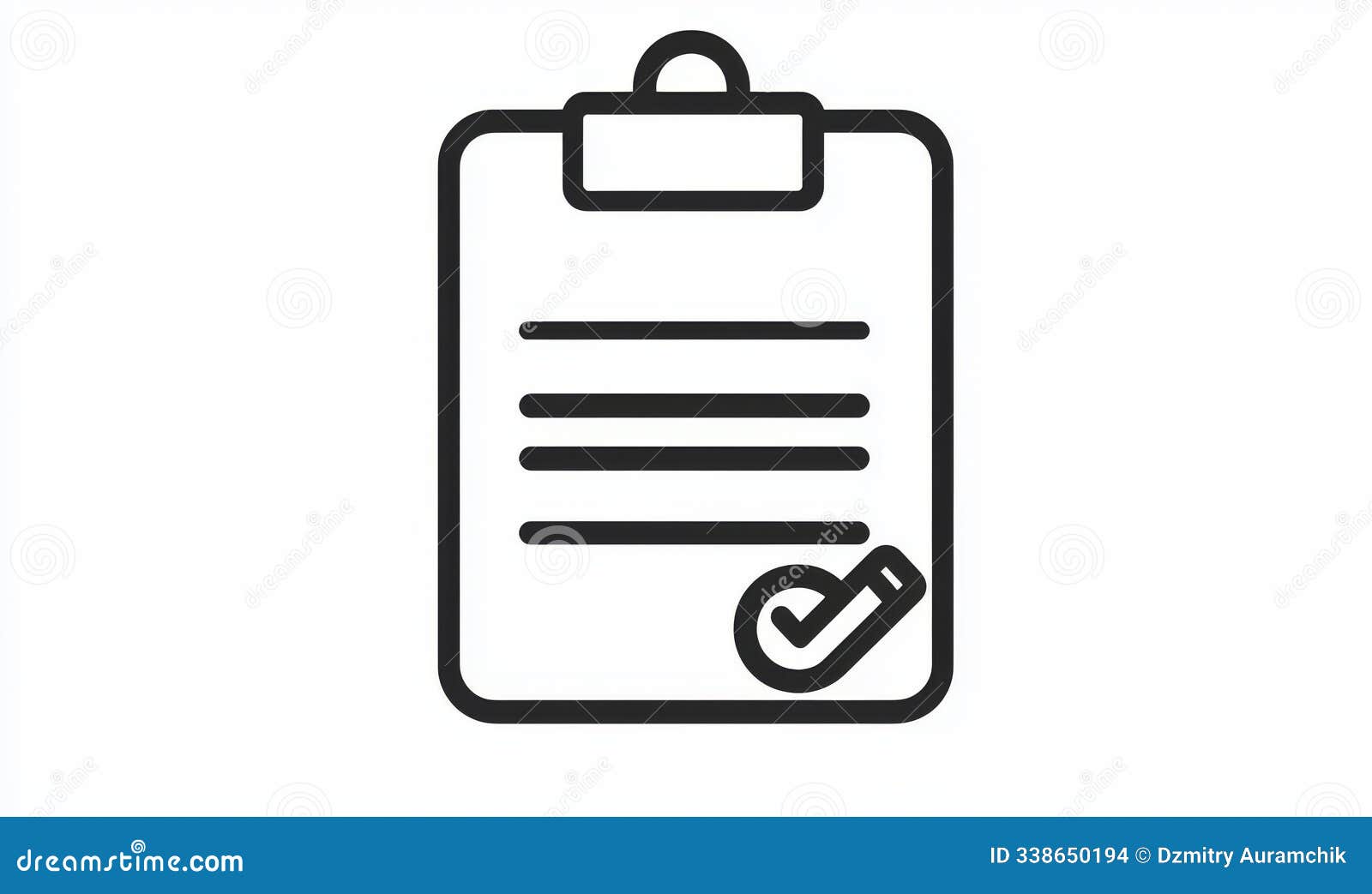 Drawing of a Clipboard in Continuous Line. Checklist. Business Template ...