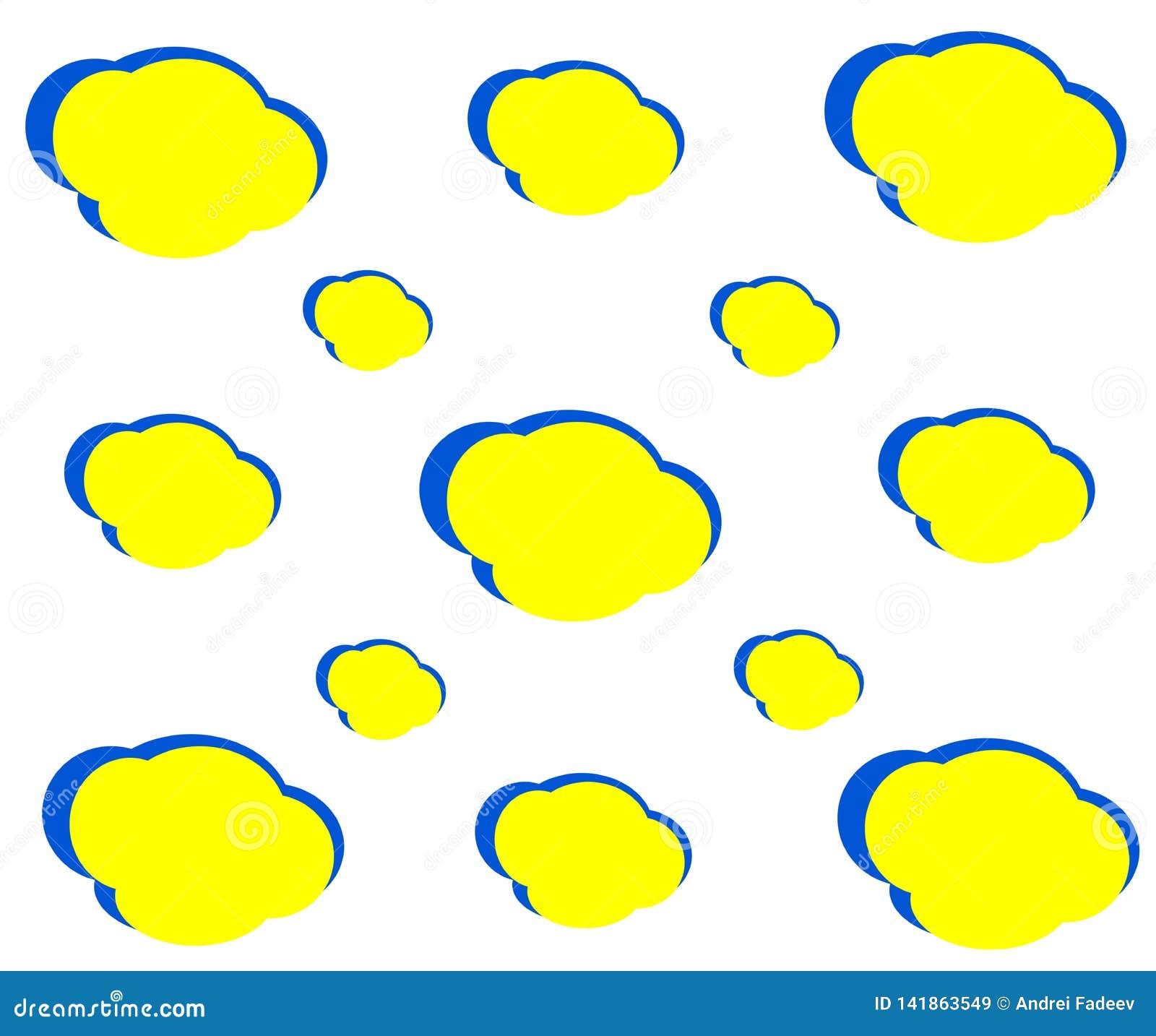 Drawing Clouds Geometric Seamless Pattern. Stock Vector - Illustration ...