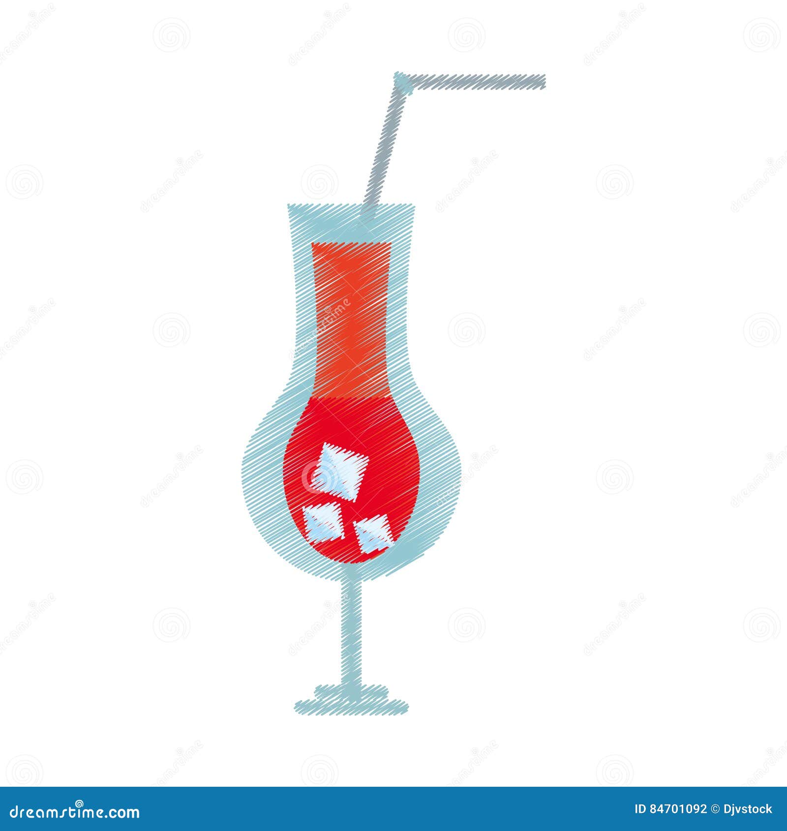 Drawing Cocktail Beverage Straw Ice Stock Illustration - Illustration ...