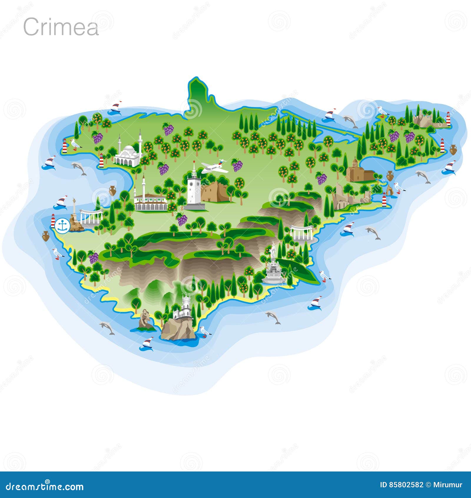 Crimea Map Vector Illustration | CartoonDealer.com #38583244