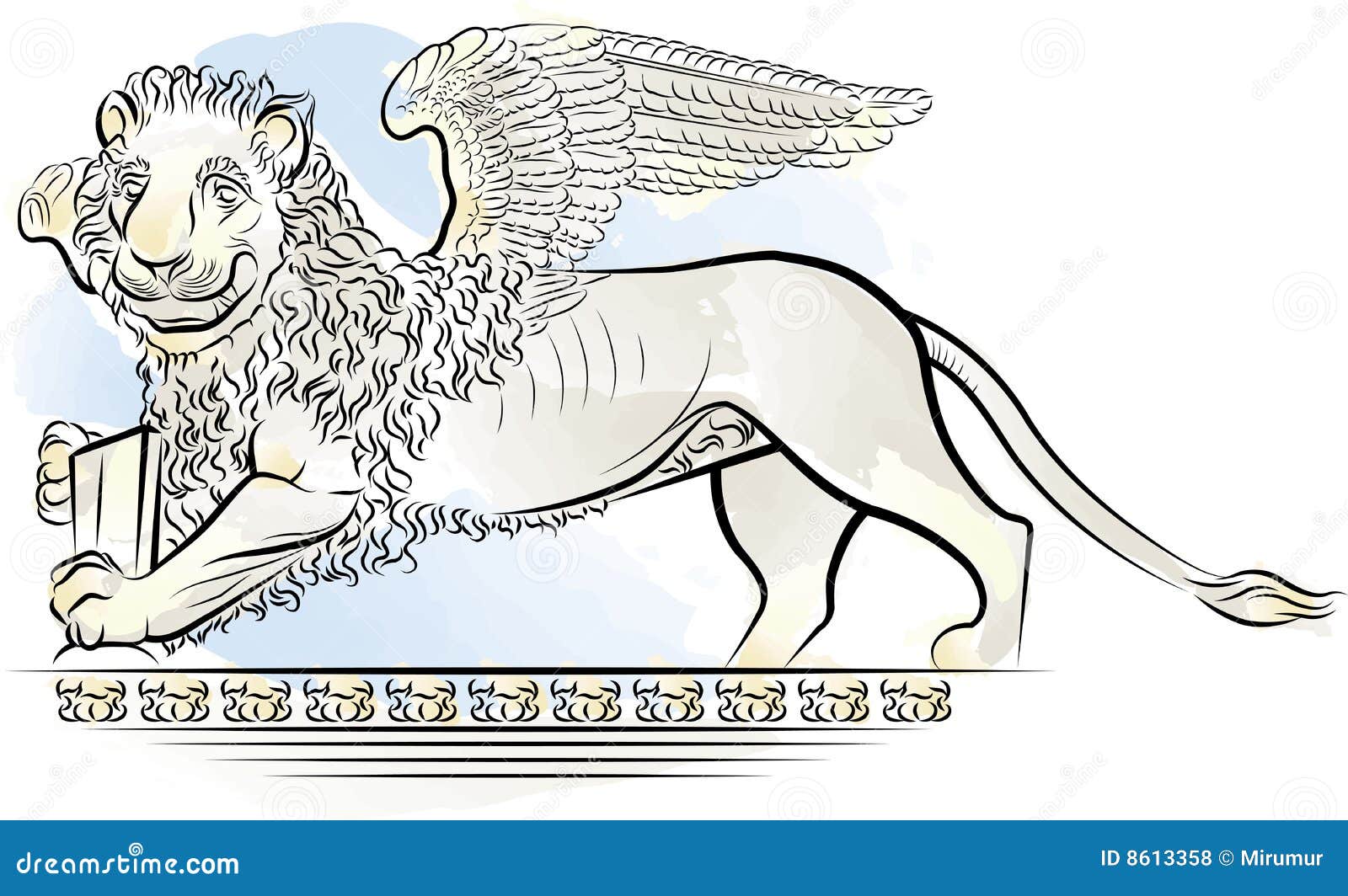 Drawing Color Lion with Wings Stock Vector - Illustration of historical ...