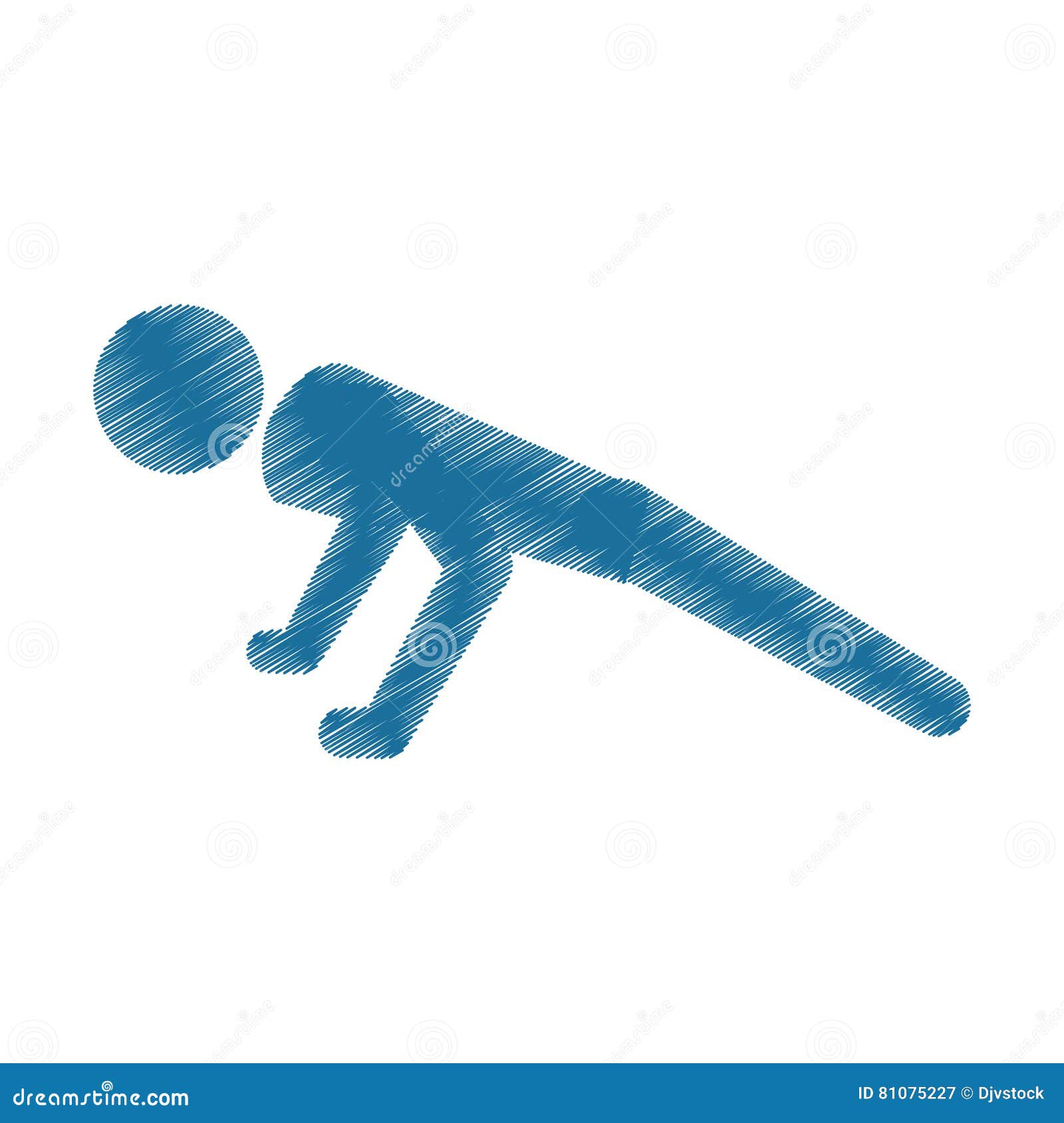 Drawing Colored Sport Man Silhouette Active Design Stock Vector ...