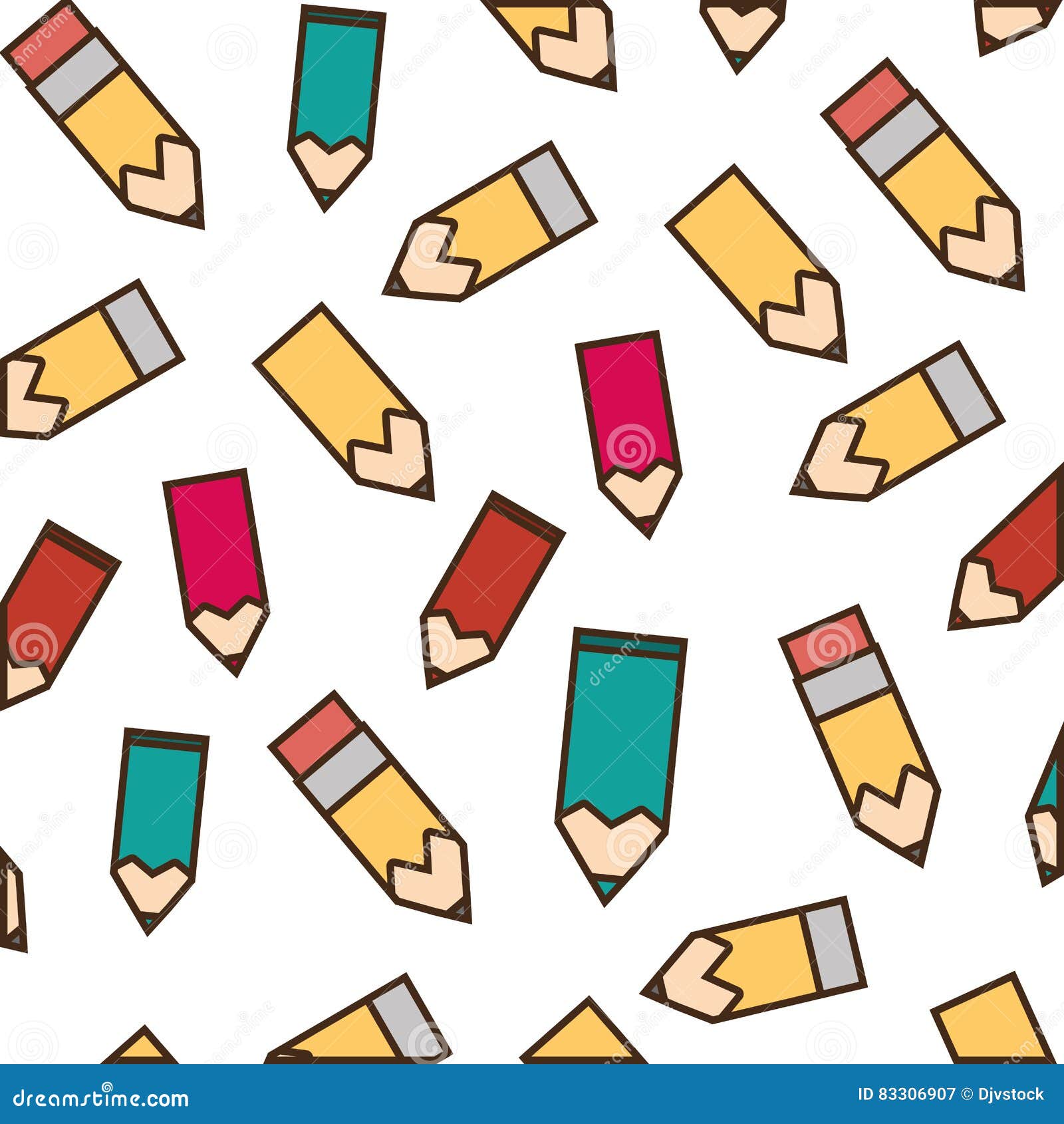 Drawing Colors School Seamless Pattern Stock Illustration ...