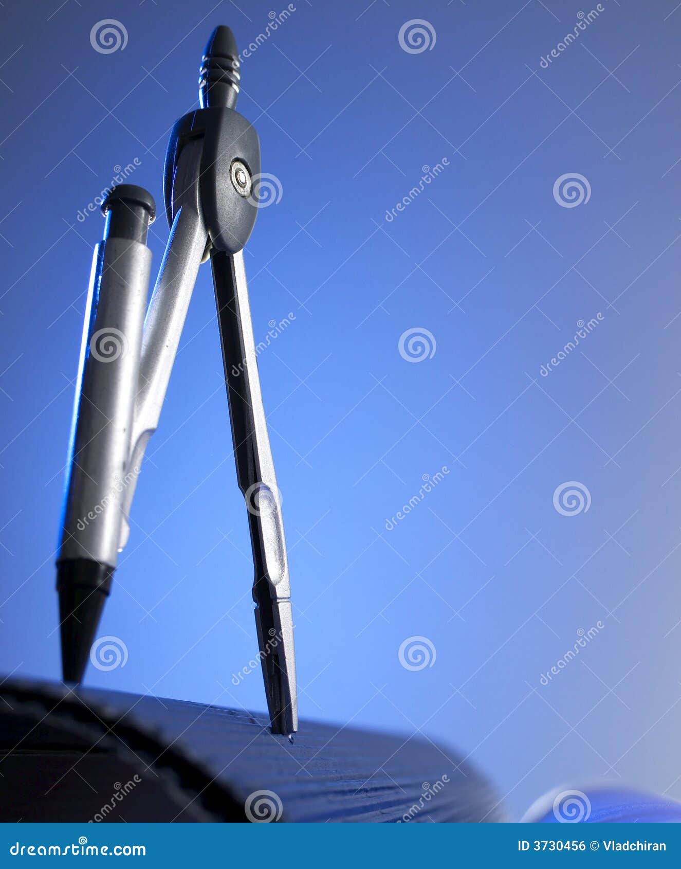 Drawing Compass On House Plan Blueprint Closeup Stock Photography ...