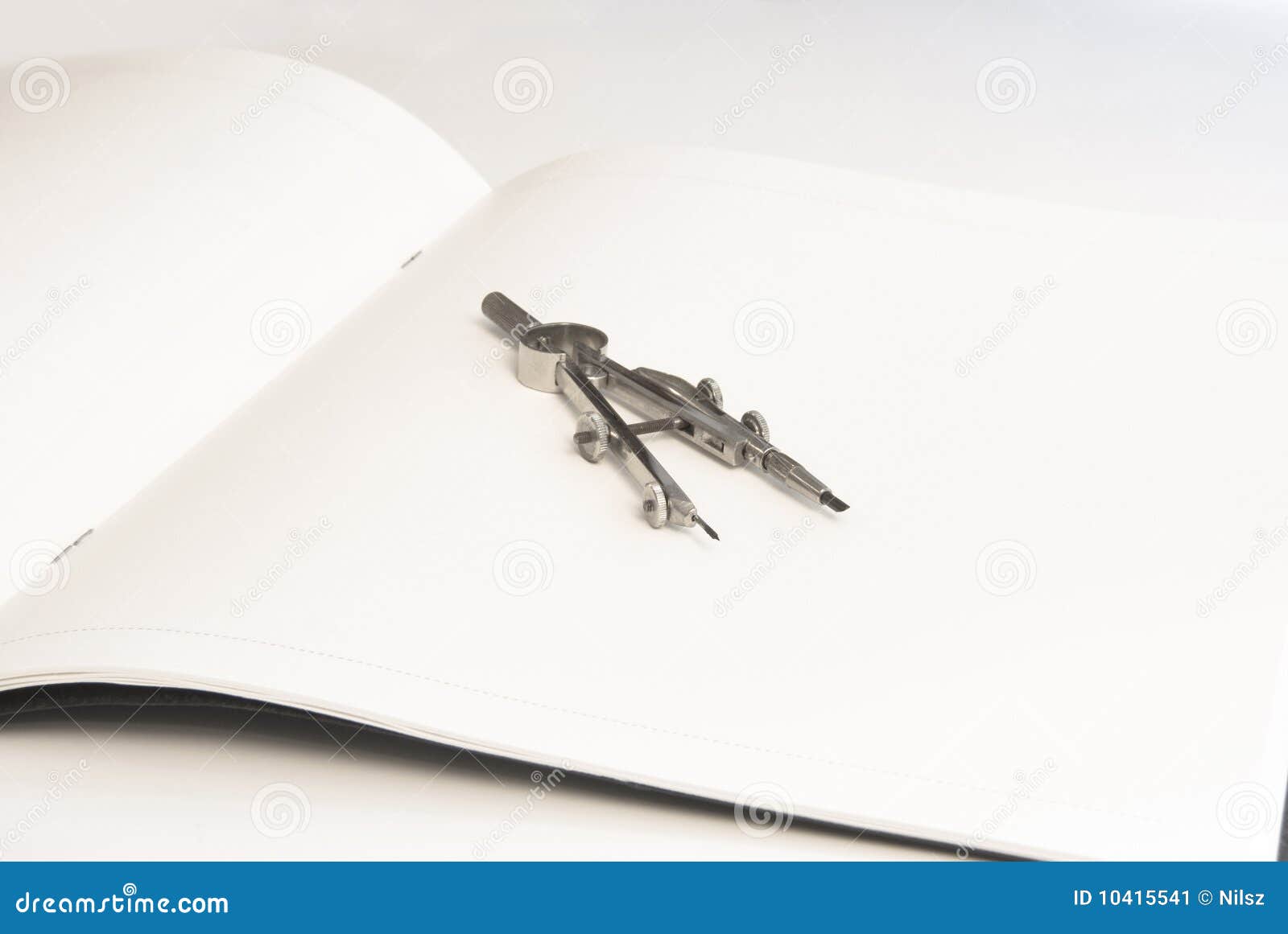 Drawing Compass on Blank Paper Sheet Stock Image - Image of measuring ...