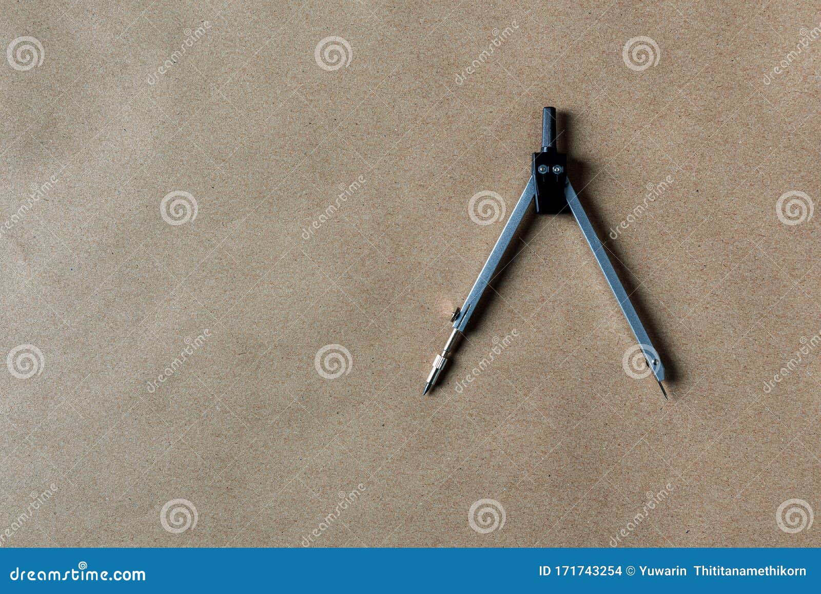 Drawing Compass on Brown Paper. Stock Photo - Image of drafting ...