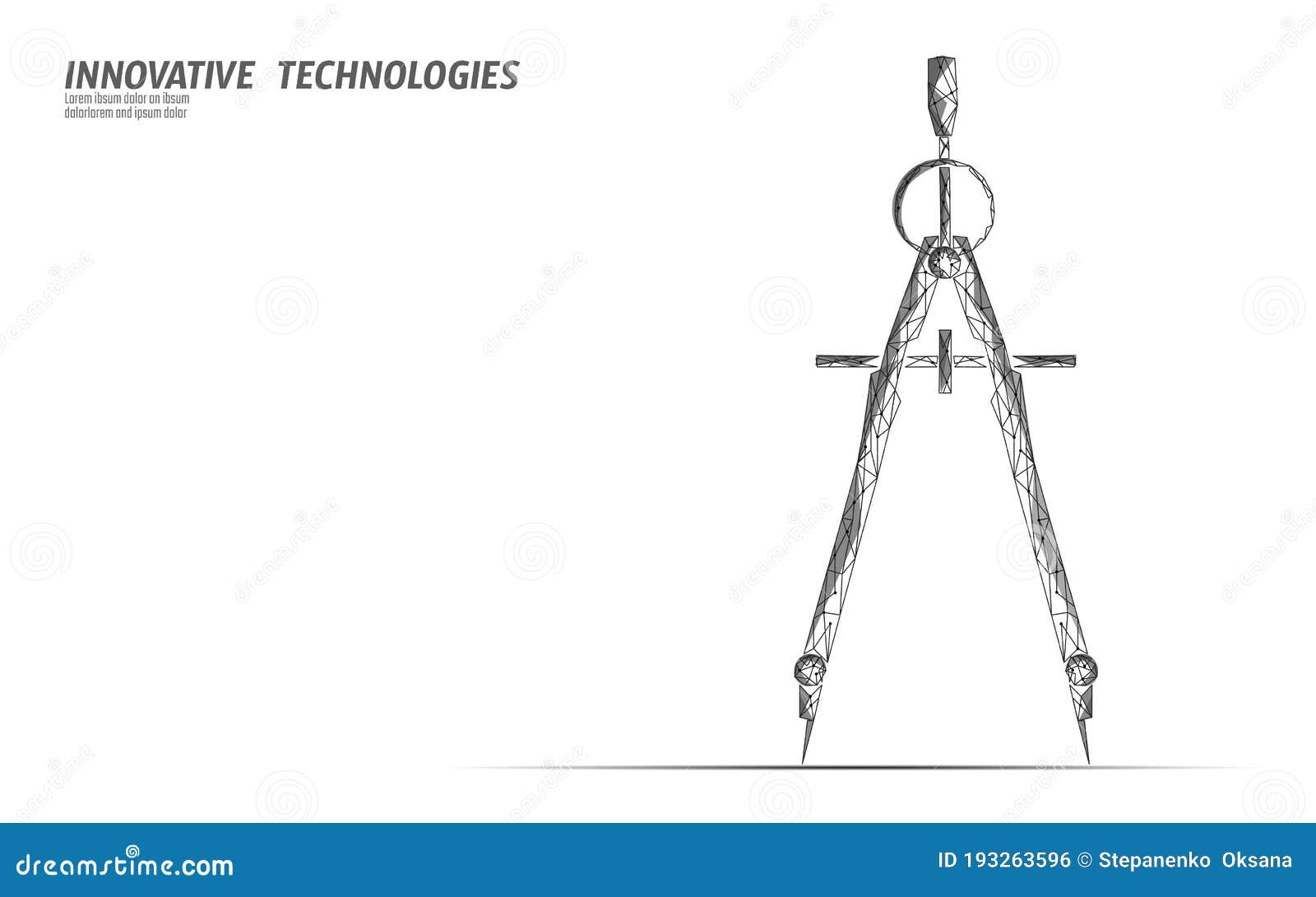 Drawing Compass 3D Low Poly Symbol. Creative Idea Aiming Strategy ...