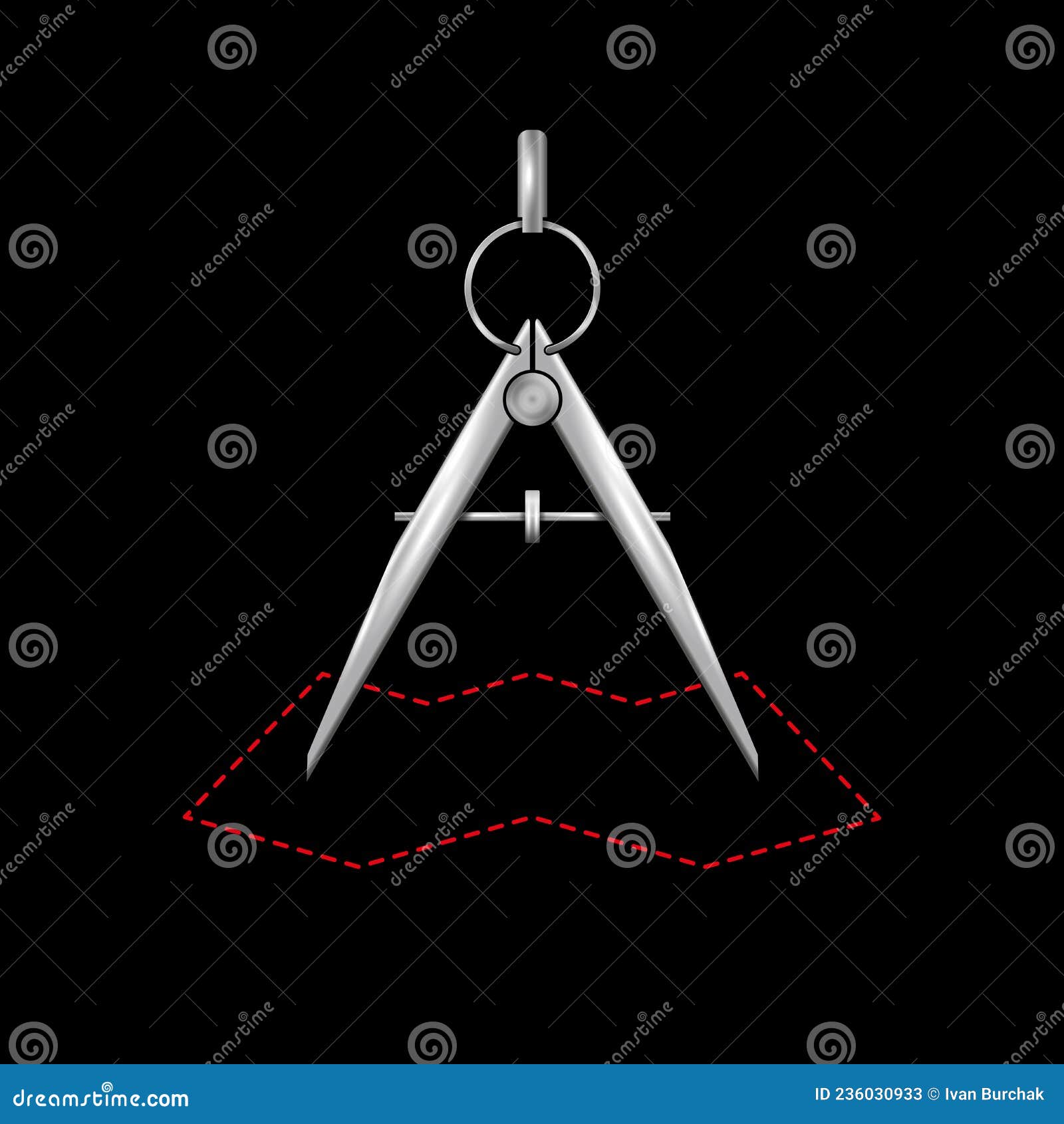 Drawing Compass 3D Realistic Icon. Vector Illustration Stock ...