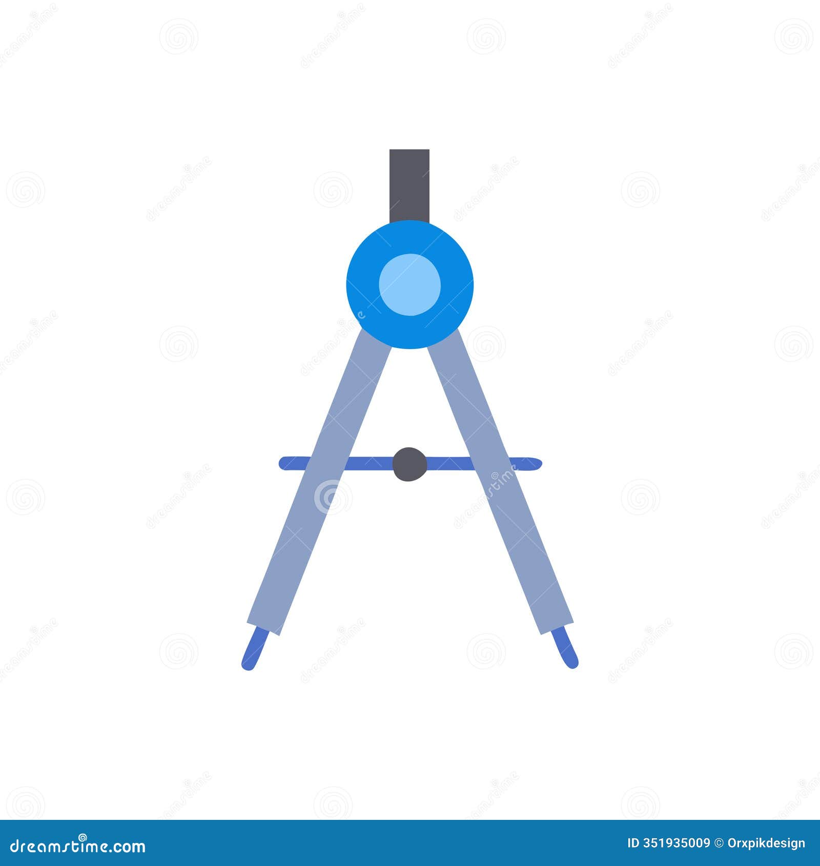 Drawing Compass Icon stock vector. Illustration of knowledge - 351935009