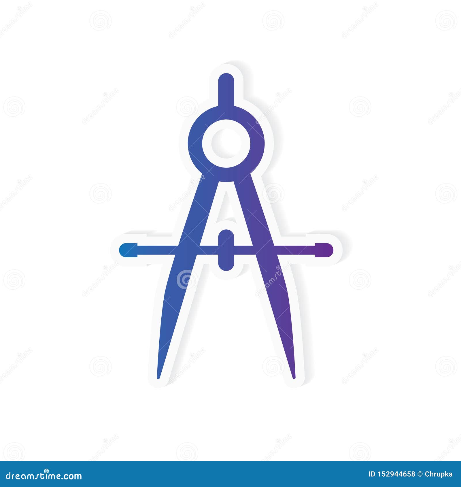 Drawing compass icon stock vector. Illustration of geometric - 152944658