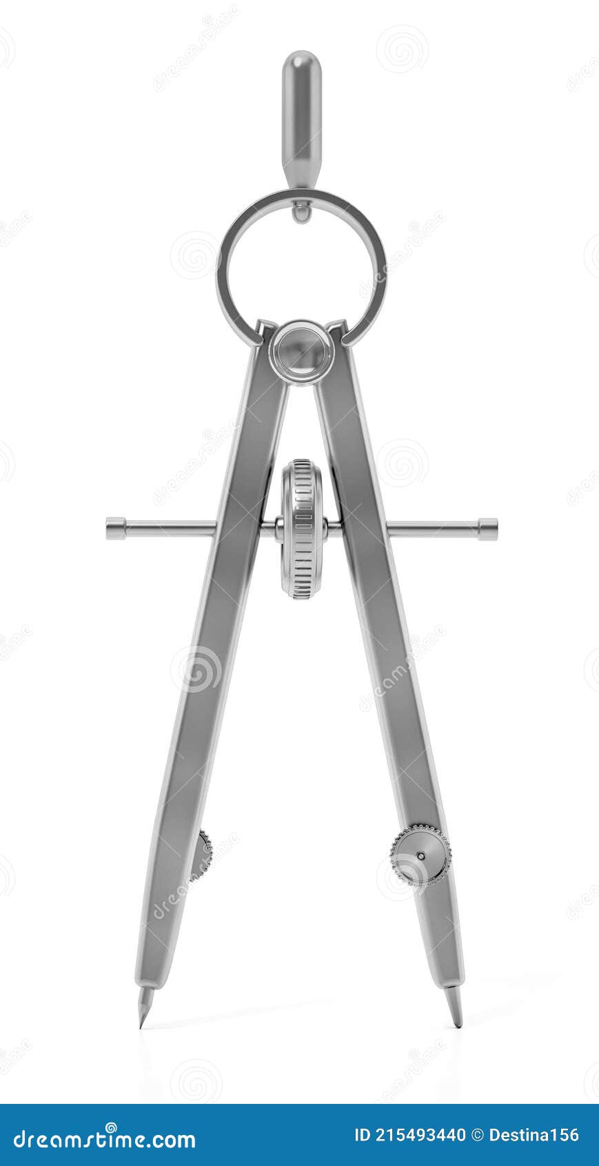 Drawing Compass Isolated on White Background. 3D Illustration Stock ...