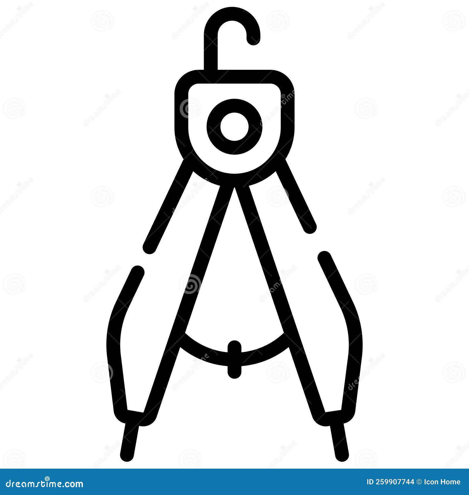 Drawing Compass Line Icon Isolated on White Background Stock Vector ...