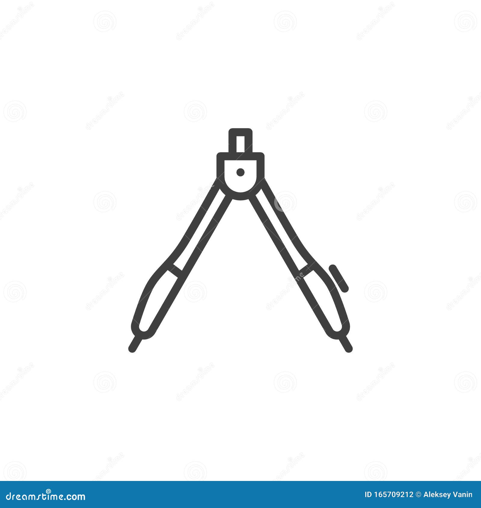 Drawing compass line icon stock vector. Illustration of line - 165709212