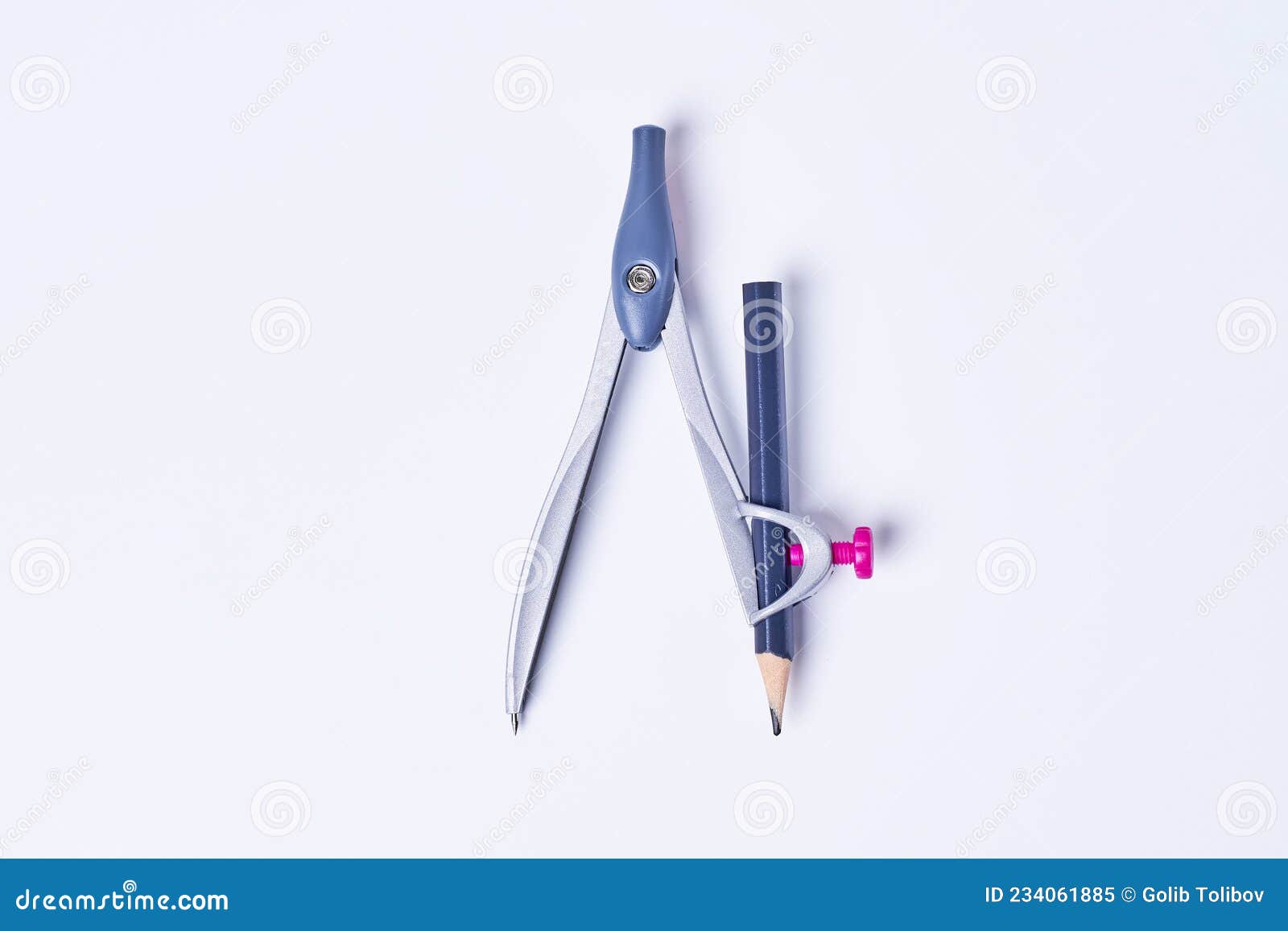 Drawing Compass with Pencil Stock Image - Image of stationery, draft ...