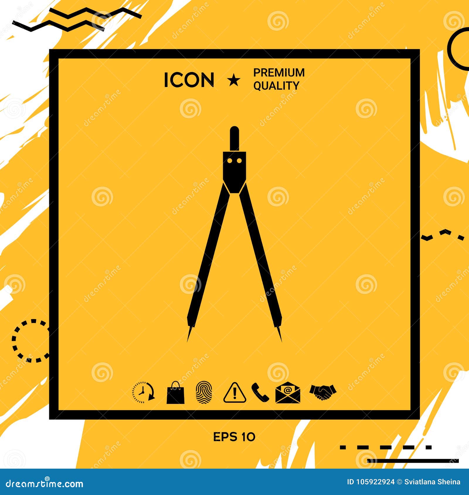 Drawing compass symbol stock vector. Illustration of drawing - 105922924