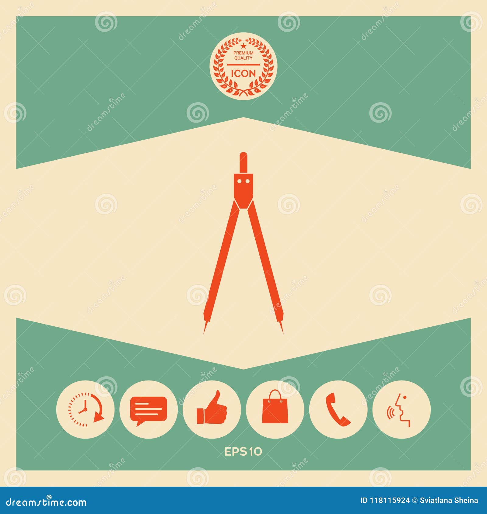 Drawing compass symbol stock vector. Illustration of geometric - 118115924