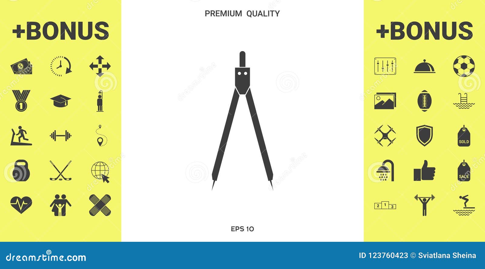 Drawing compass symbol stock vector. Illustration of design - 123760423