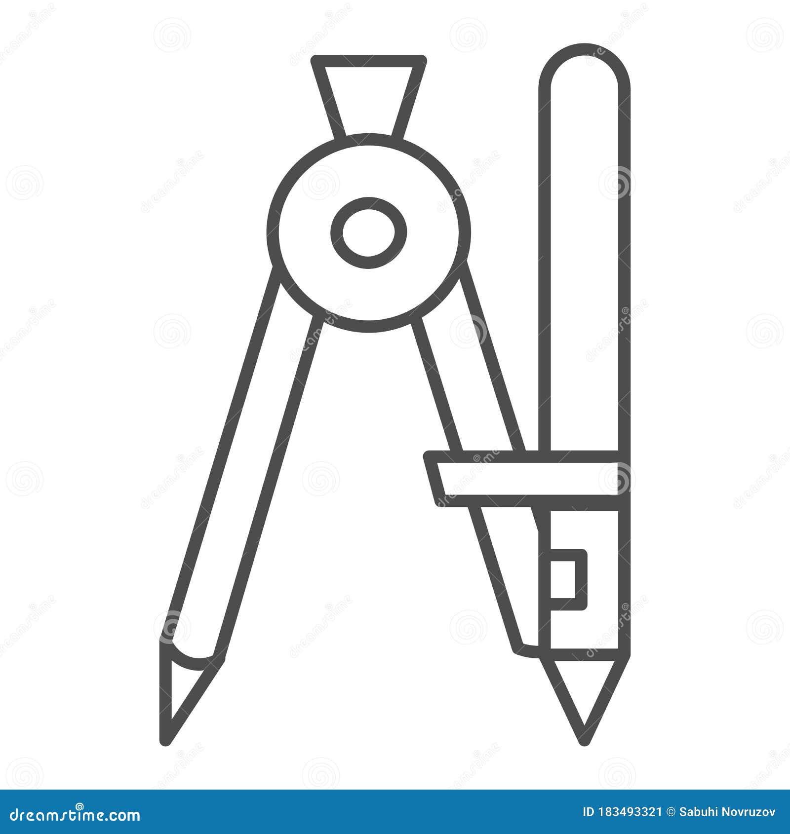 Drawing Compass Thin Line Icon, School or Engineering Stationery ...