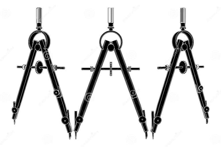 Drawing Compass Vector 02 stock vector. Illustration of geometric ...