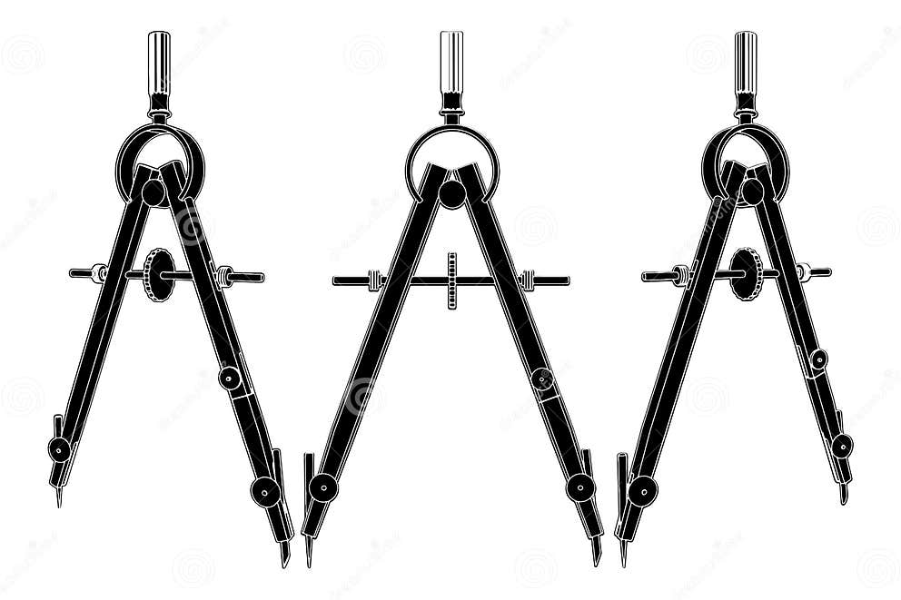 Drawing Compass Vector 02 stock vector. Illustration of geometric ...