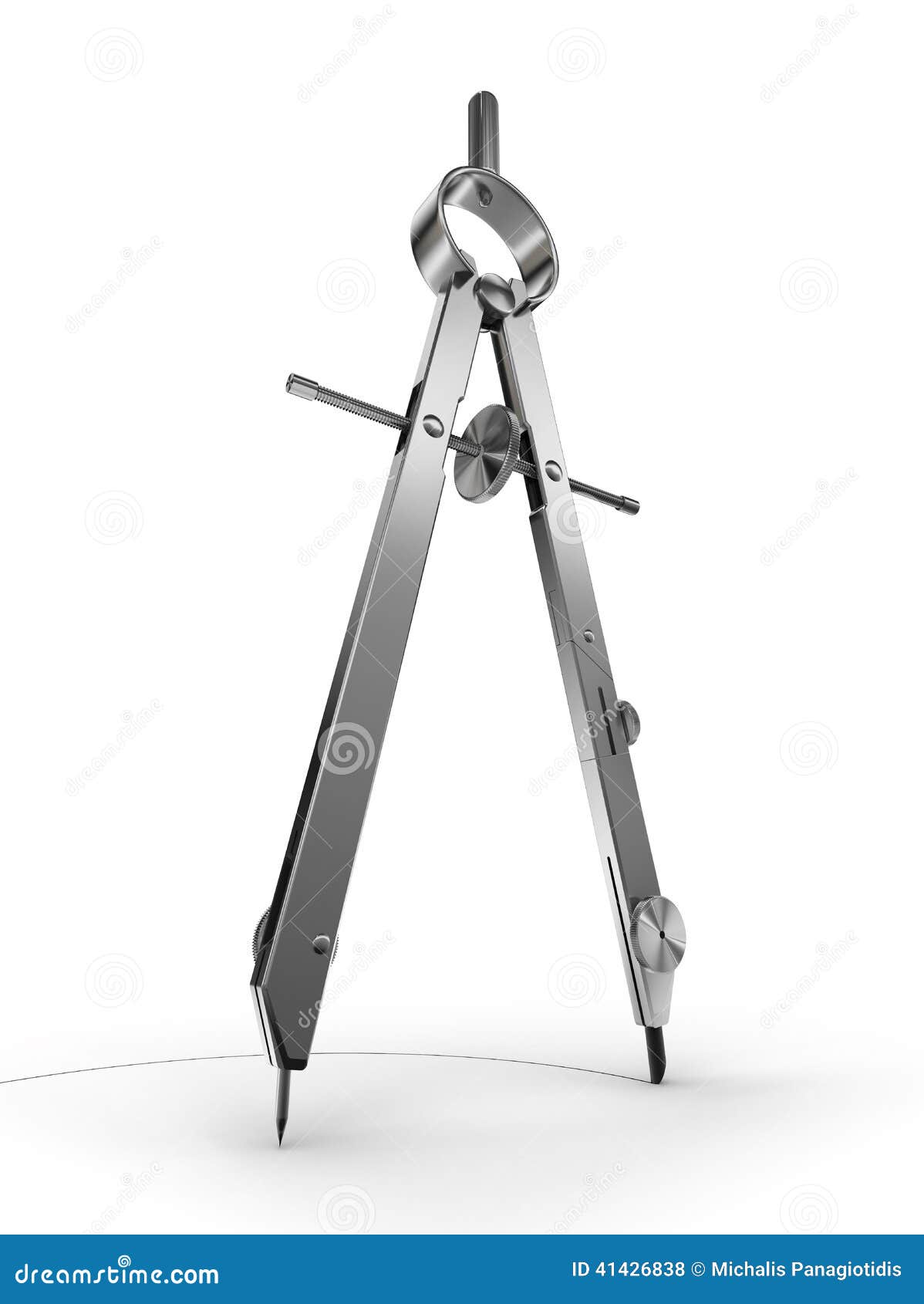 Drawing Compass on White Background Stock Illustration - Illustration ...
