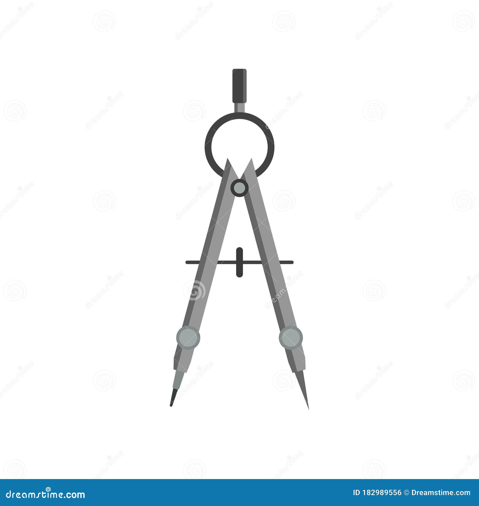 Drawing Compass on White Background. Vector Illustration in Trendy Flat ...