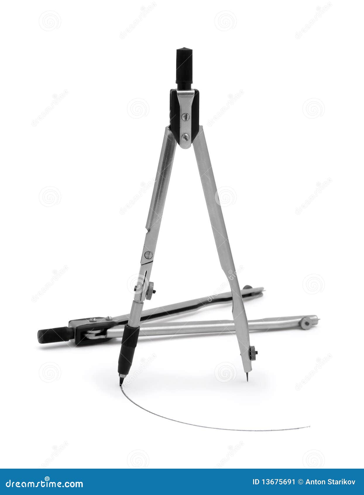 Drawing Compasses stock image. Image of paper, shape - 13675691
