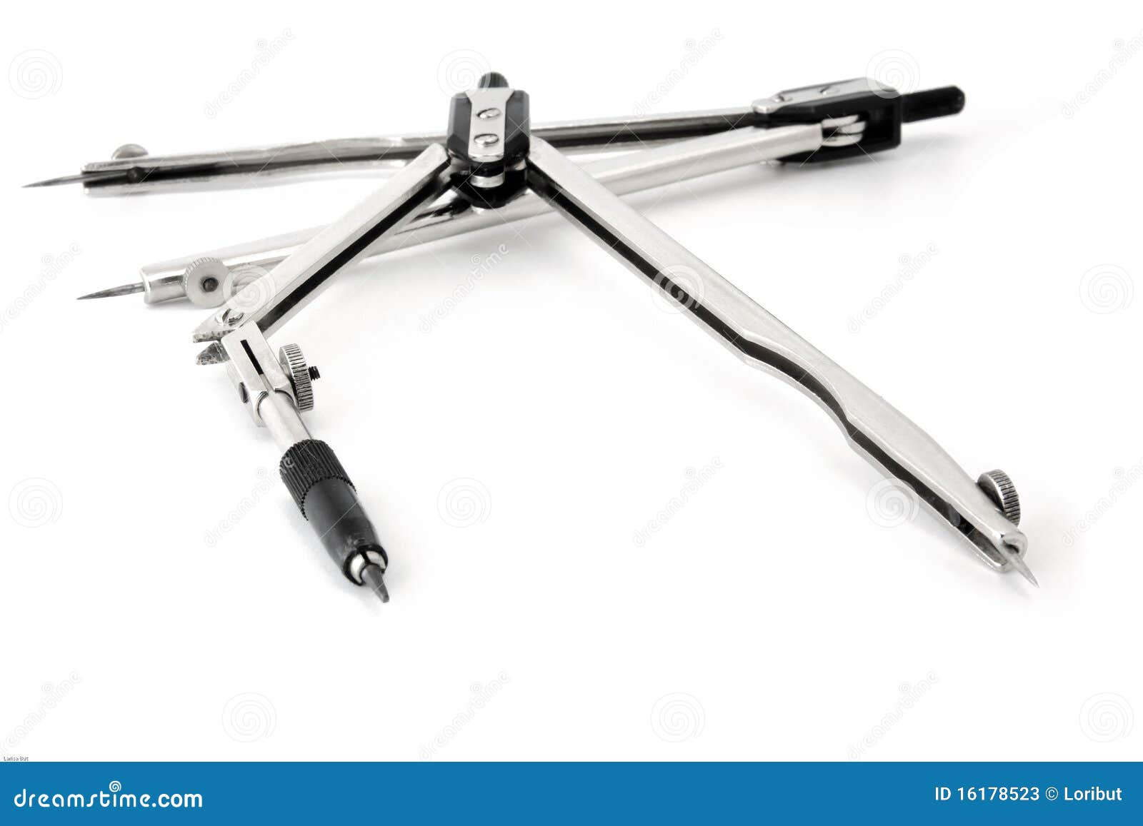 Two Compasses Isolated on White. Drawing Compasses Stock Image - Image ...