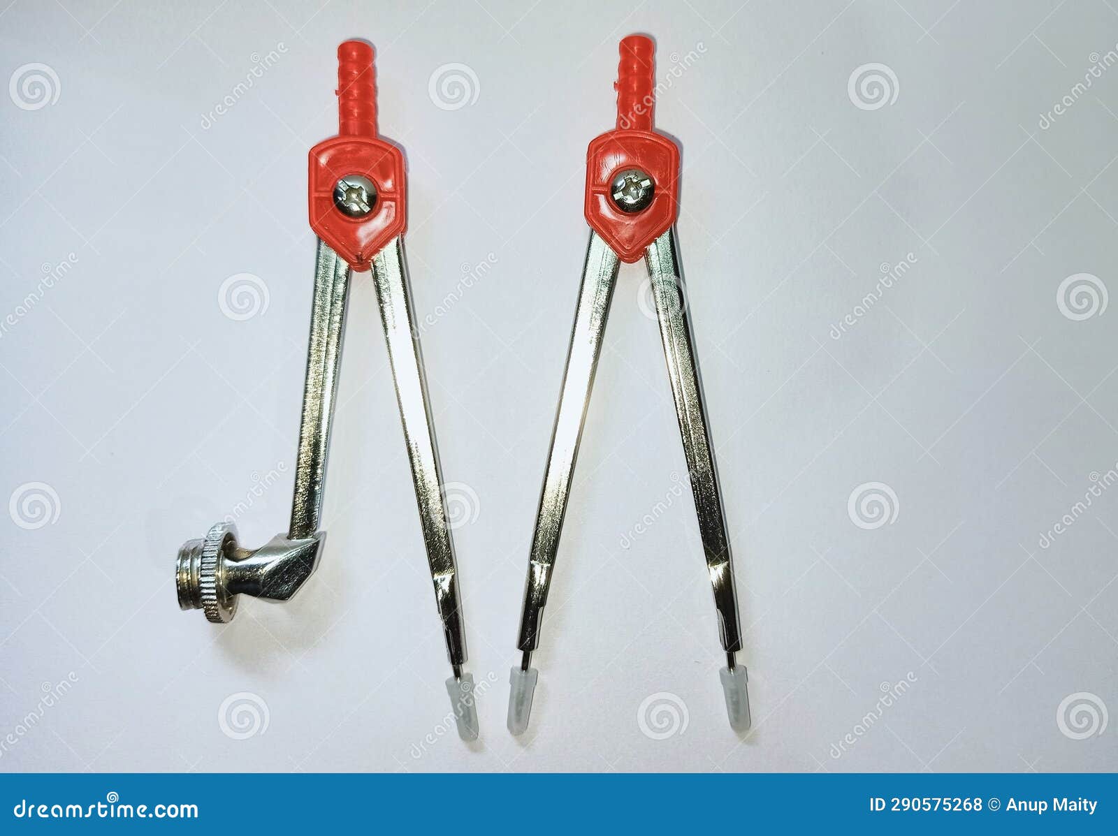 Drawing compasses stock photo. Image of white, background - 290575268