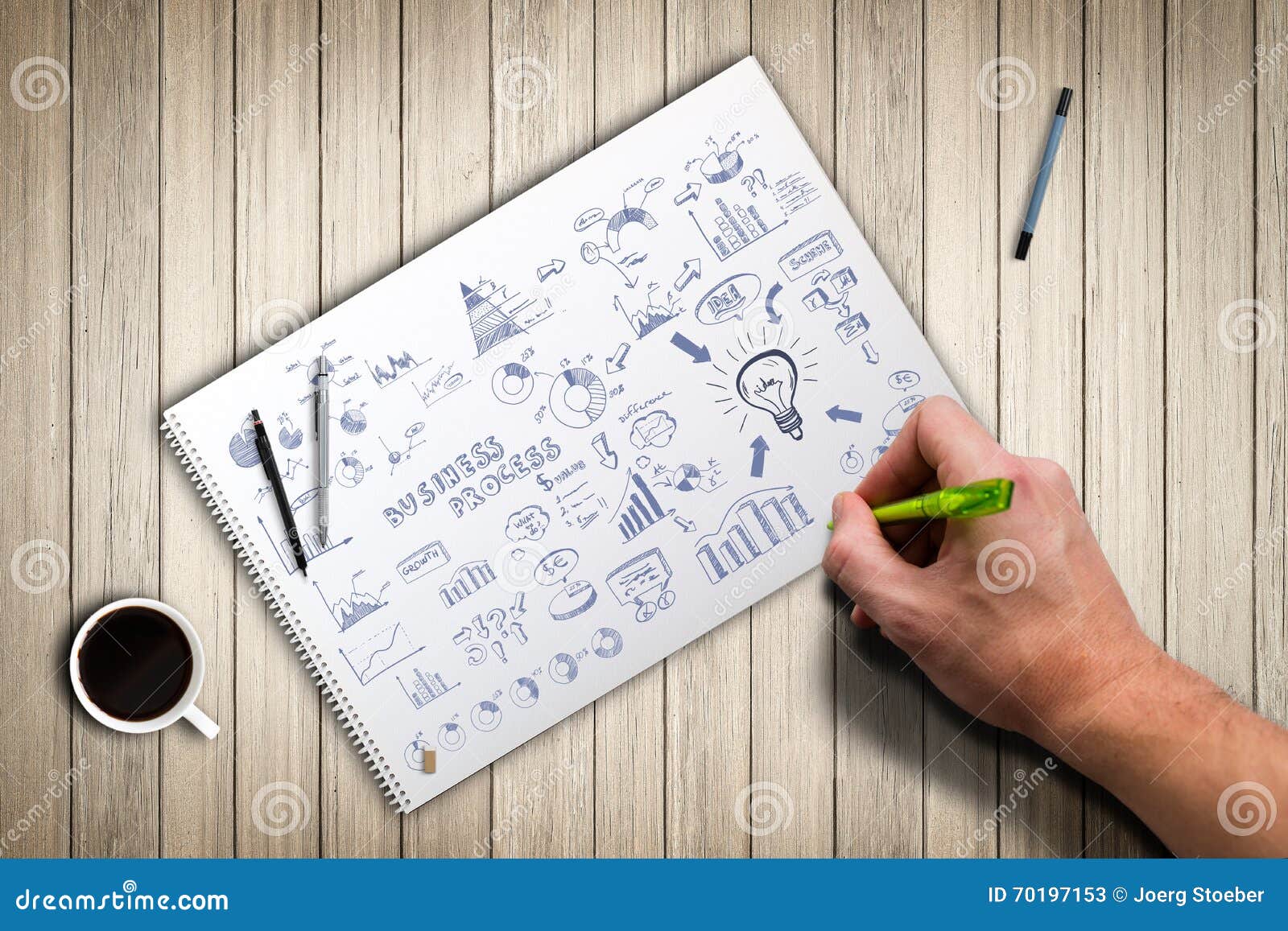 Drawing a Complex Idea Process Stock Image - Image of brilliant, idea ...