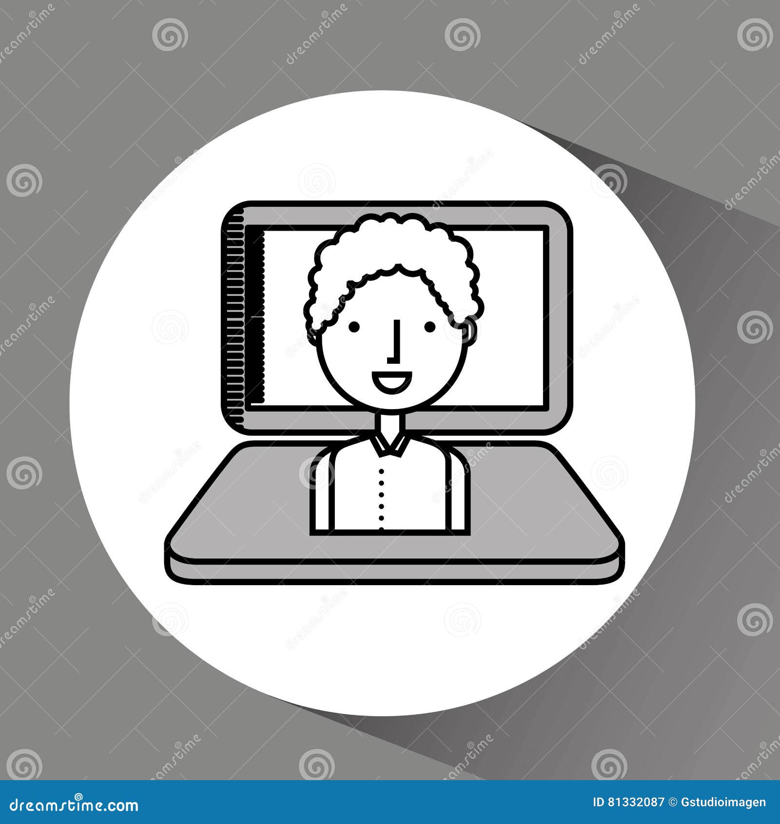 Drawing Computer Boy Character Stock Vector - Illustration of homework ...