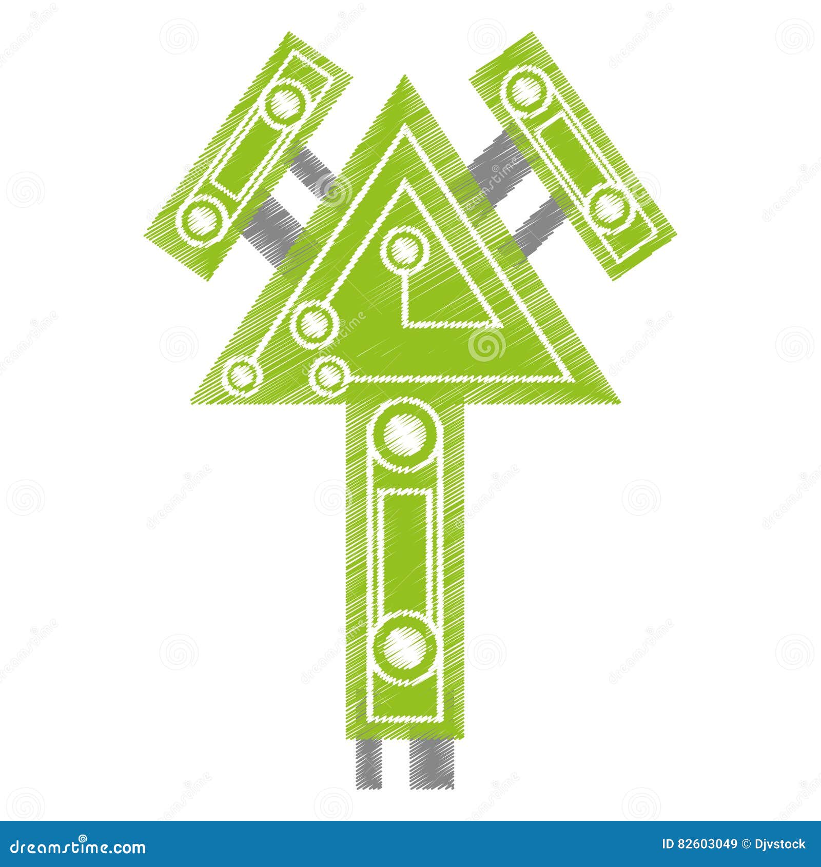 Drawing Computer Circuit Arrow Electronic Component Stock Illustration ...