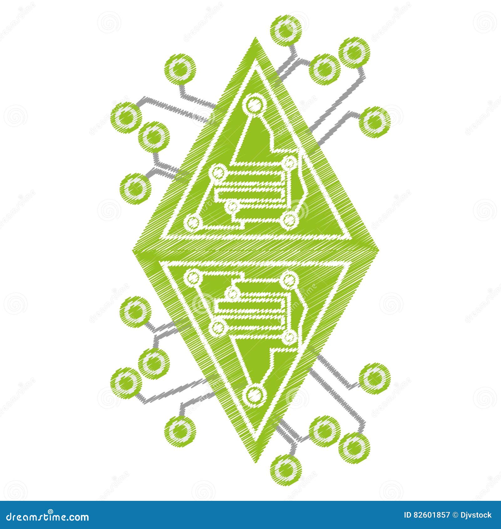 Drawing Computer Circuit Diamond Electronic Component Stock ...