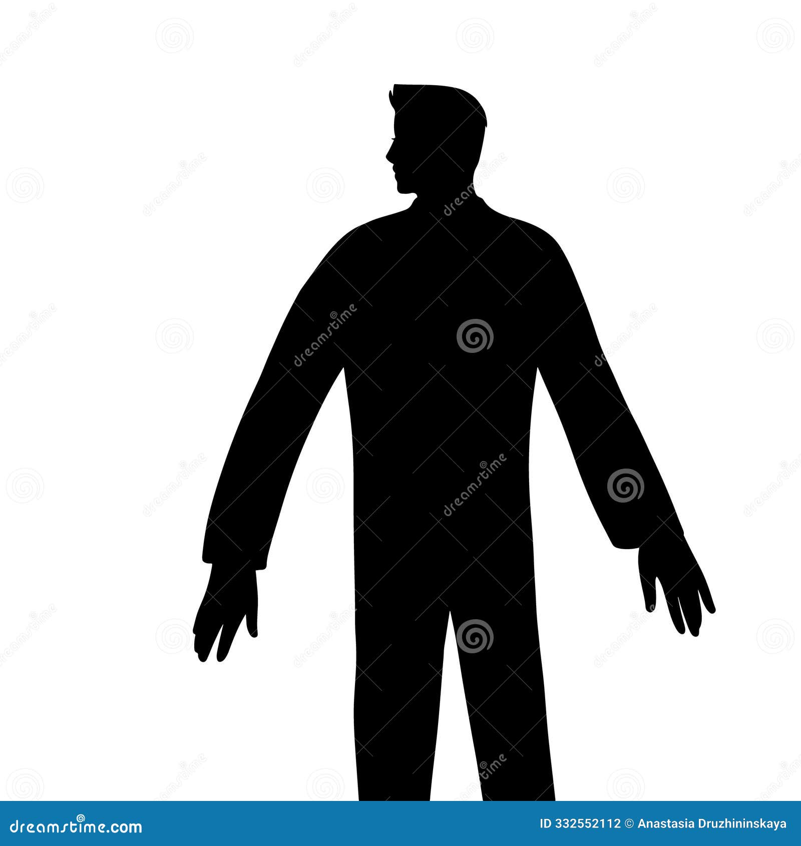Drawing of a Confused Man Looking Back and Around Stock Vector ...