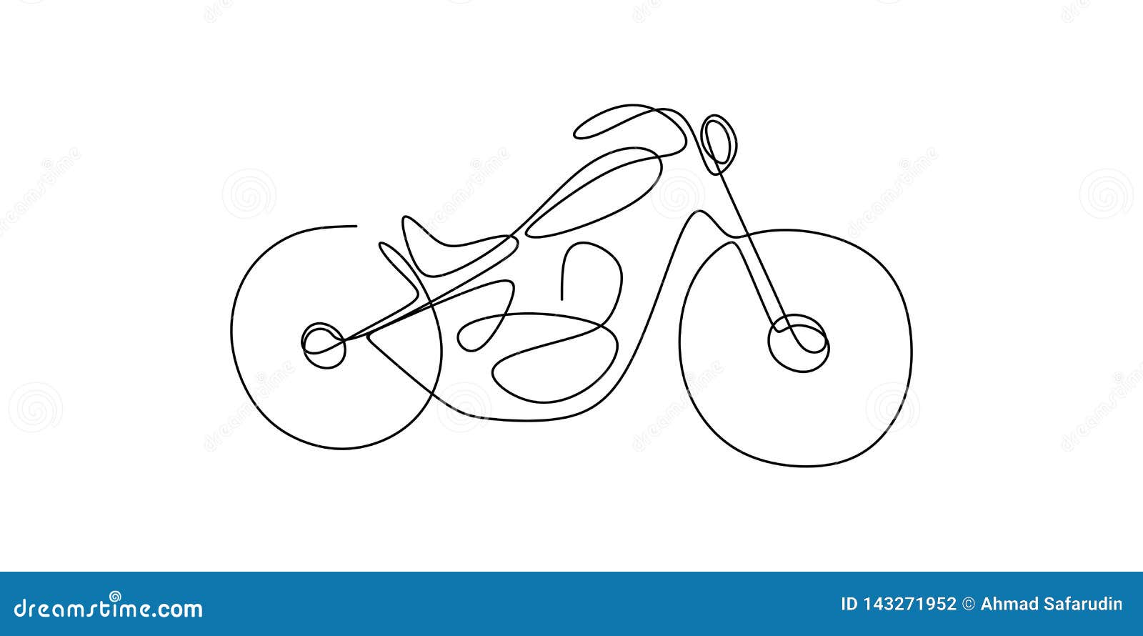 Drawing a Continuous Line of Chopper One Hand Drawn Simple Style Stock ...