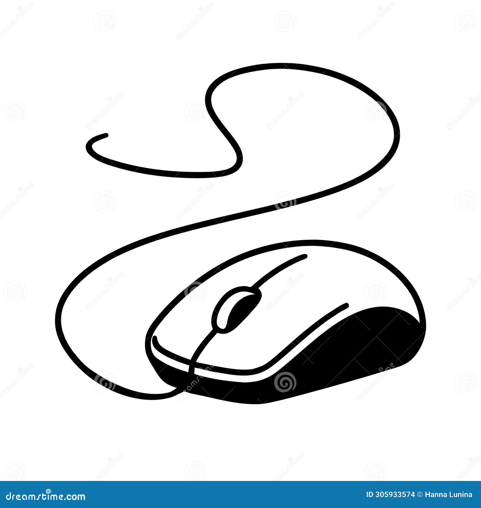 Rat, Mouse. Linear Vector Illustration. Black And White. Isolated On ...