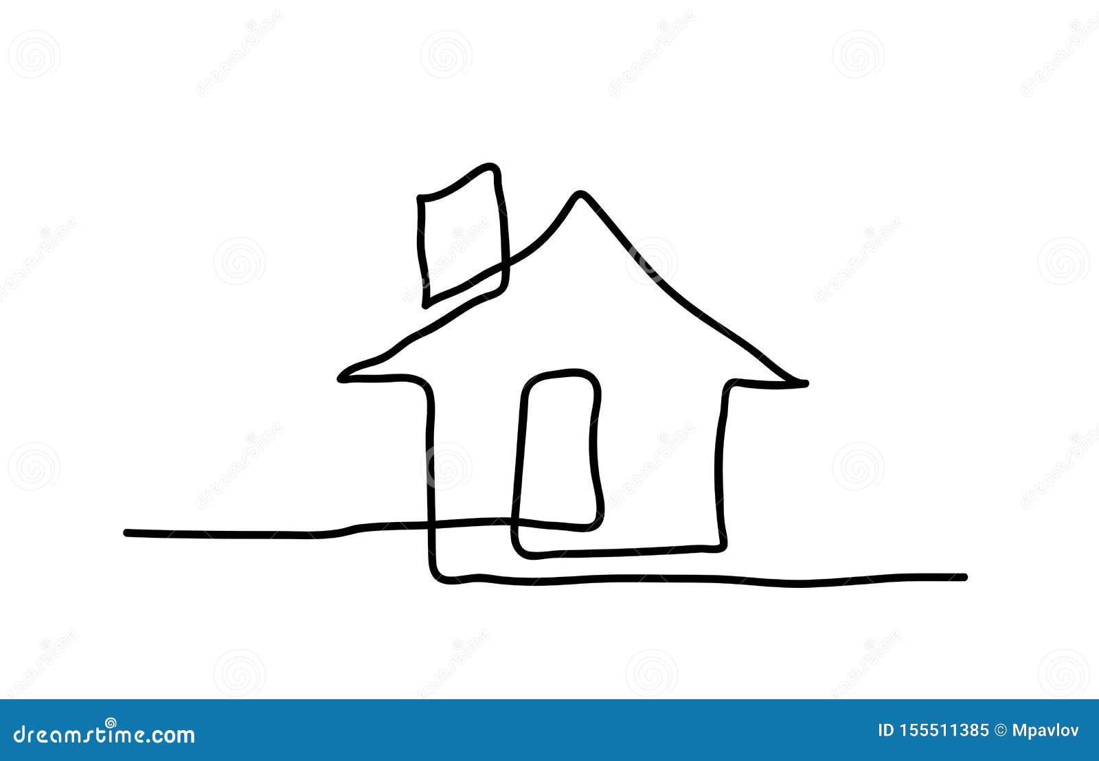 Drawing a Continuous Line of the House. Vector Stock Vector ... Drawing a Continuous Line of the House. Vector Stock Vector ...