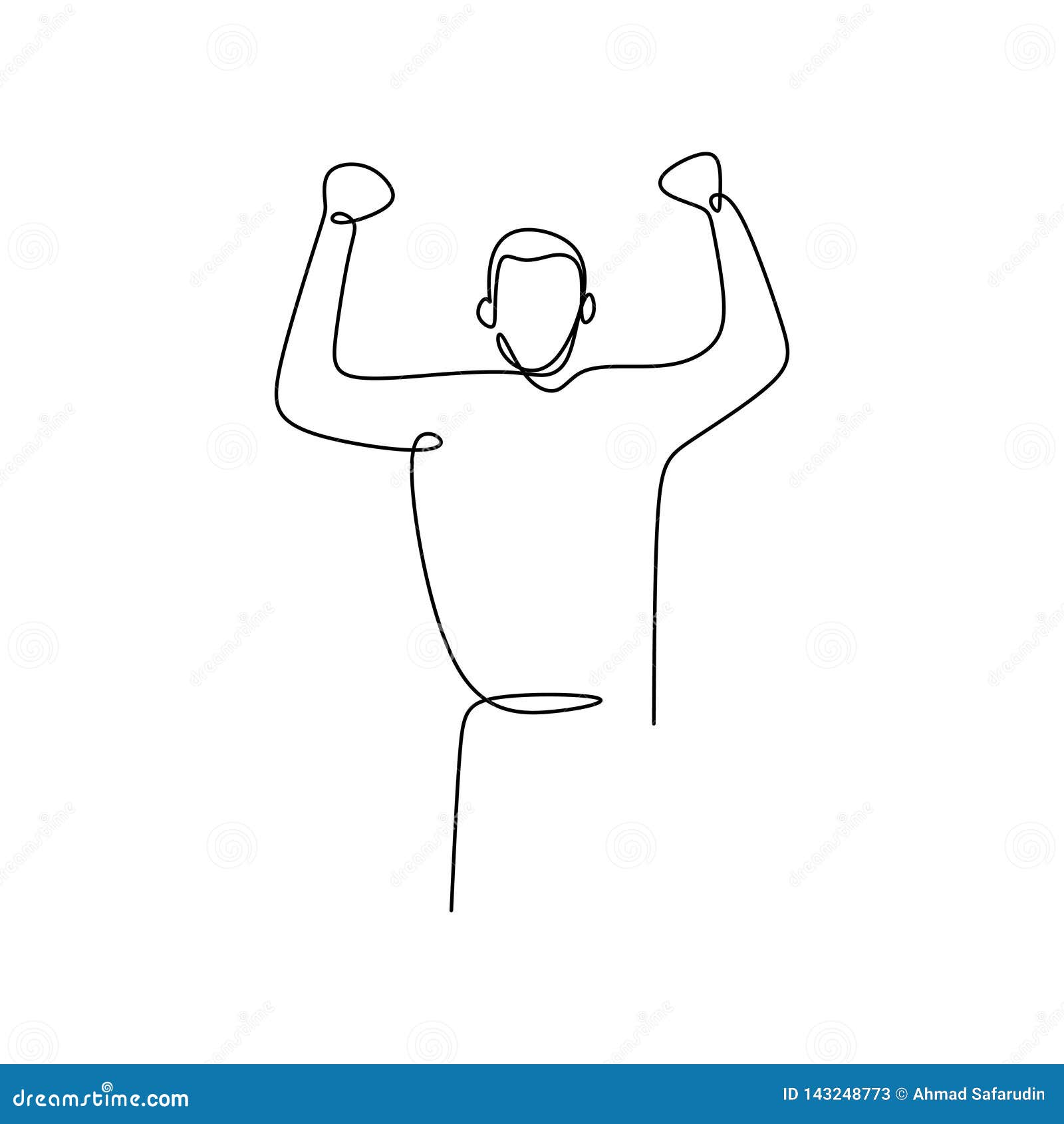 Drawing a Continuous Line of Office Employees Successfully Completing ...