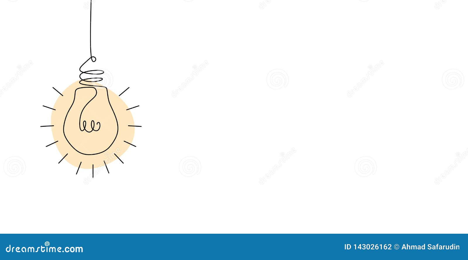 Drawing a Continuous Line of Simple Lights Stock Vector - Illustration ...
