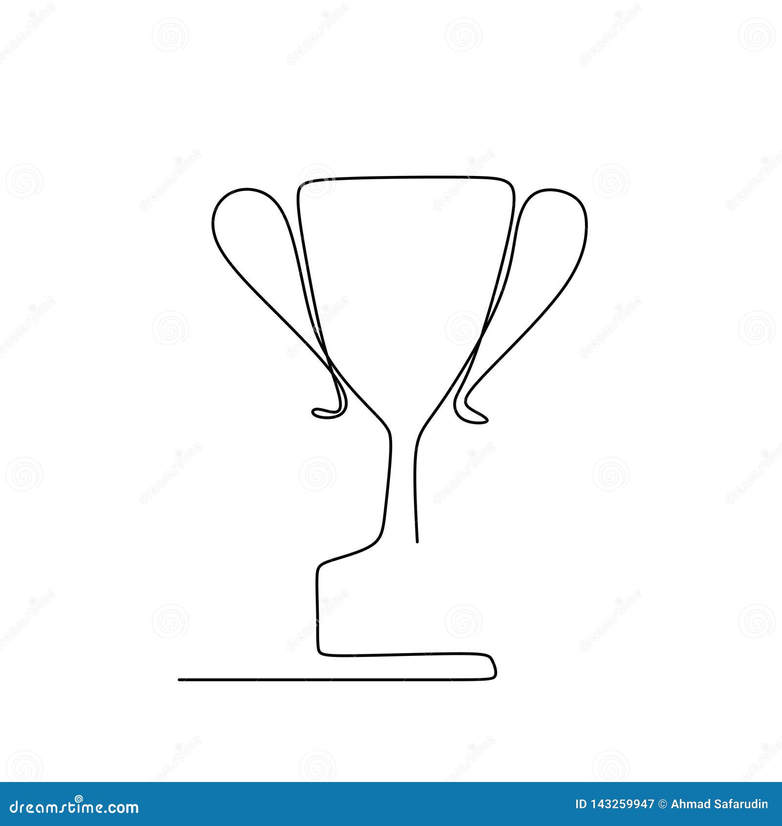 Drawing a Continuous Line of Winning Trophy Stock Vector - Illustration ...
